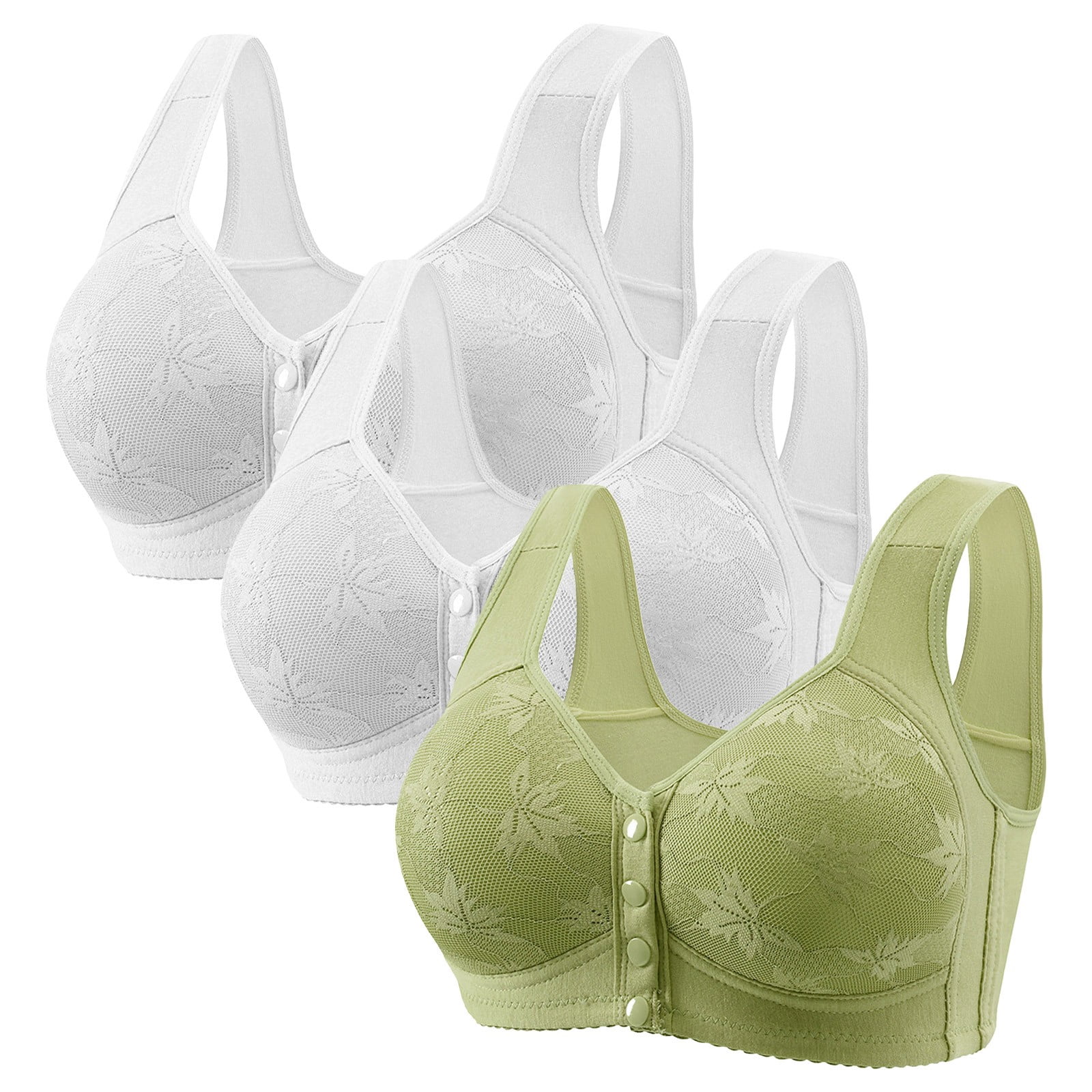 Bras for Women Front Closure Bra Skin-Friendly Blended Fabric Underwear ...