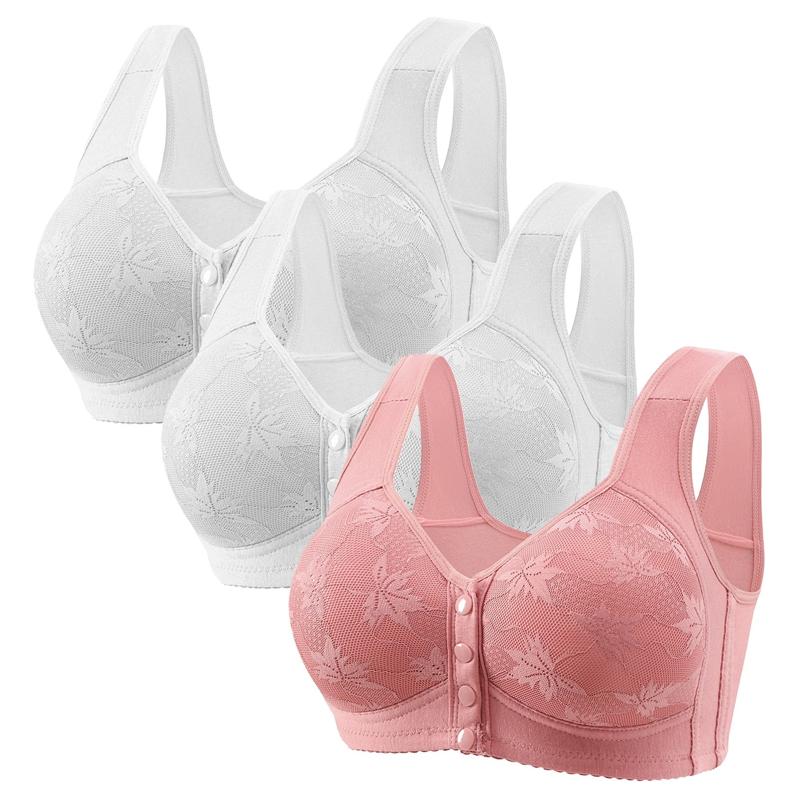 Bras for Women Front Closure Bra Skin-Friendly Blended Fabric Underwear ...