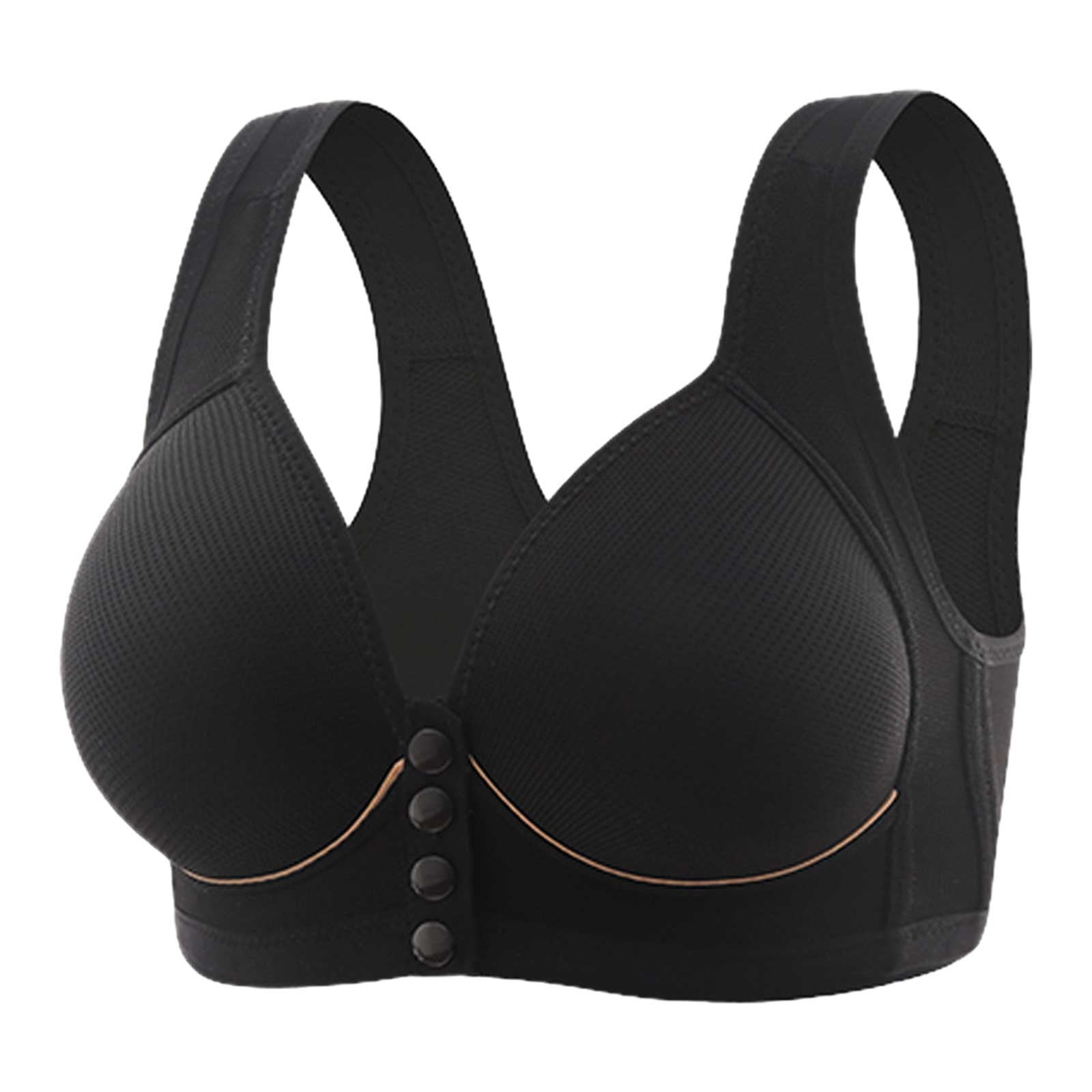 Bras Women Front Closure Thin Wireless Push Up Wide Strap Nursing Bra ...