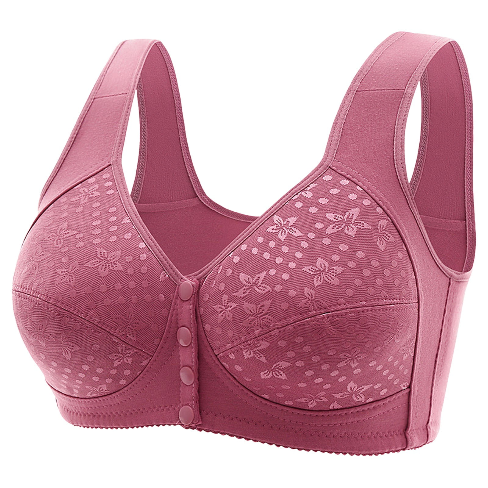 Bras for Women Full Coverage Floral Print Wire-Free Front Button ...