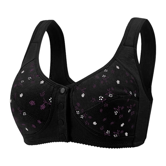 Bras for Women Full Cup Print Thin Underwear Plus Size Front-Button ...