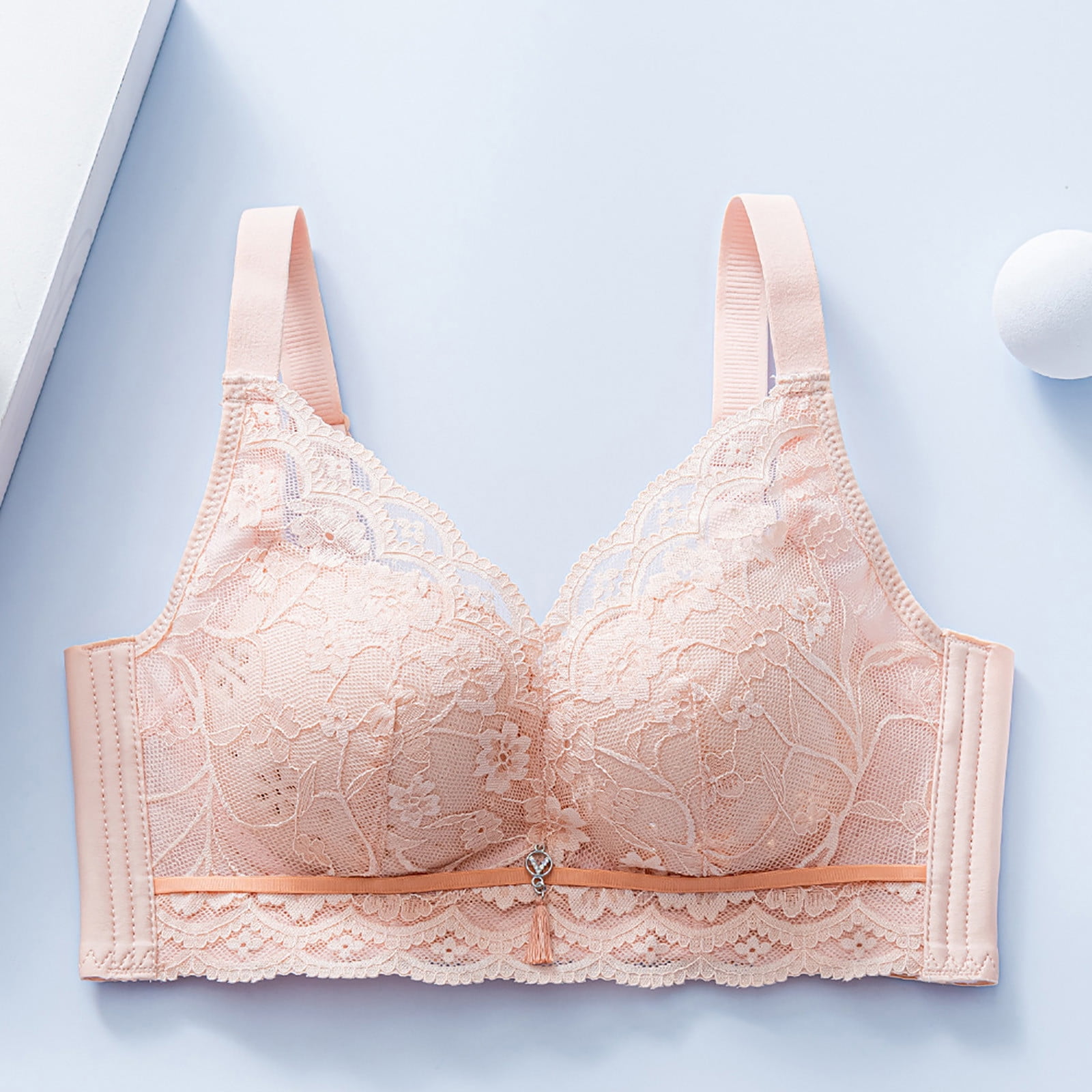 Bras for Women with Gathering Collection Accessory Breast Adjustment Underwear Lace Bra Solid ...