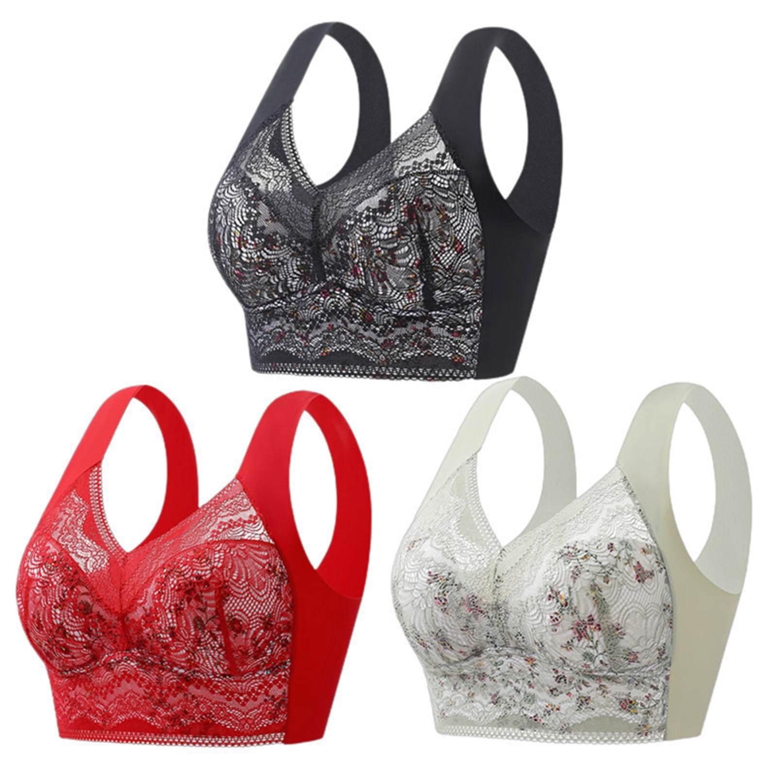 Bras for Women Multi Pack 3PC ZHUGeLI Bra, ZHUGeLI Full Coverage ...
