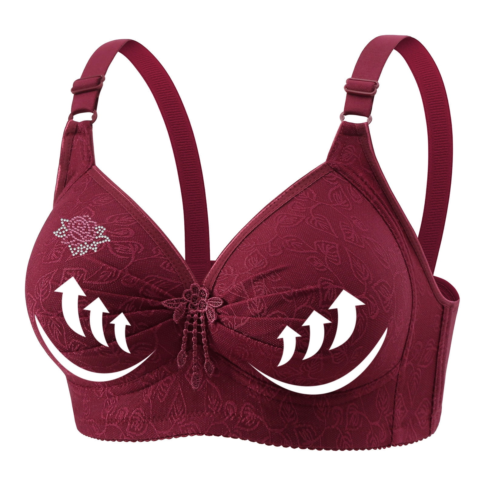 Bras for Women No Underwire Full Cover Bras Adjustable Strap Sport Bras ...