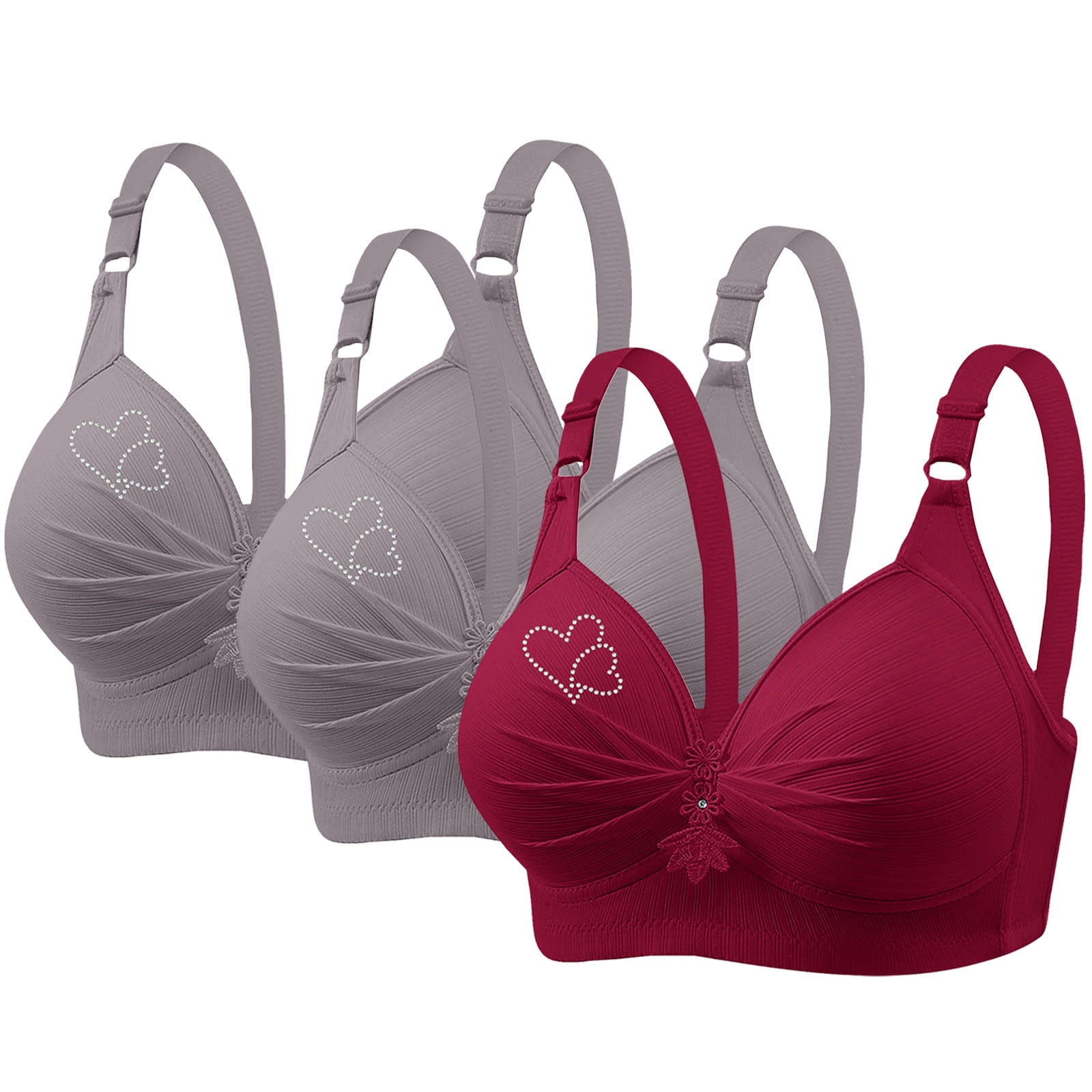 Bras for Women No Underwire Full Figure Push up Bras Comfortable ...