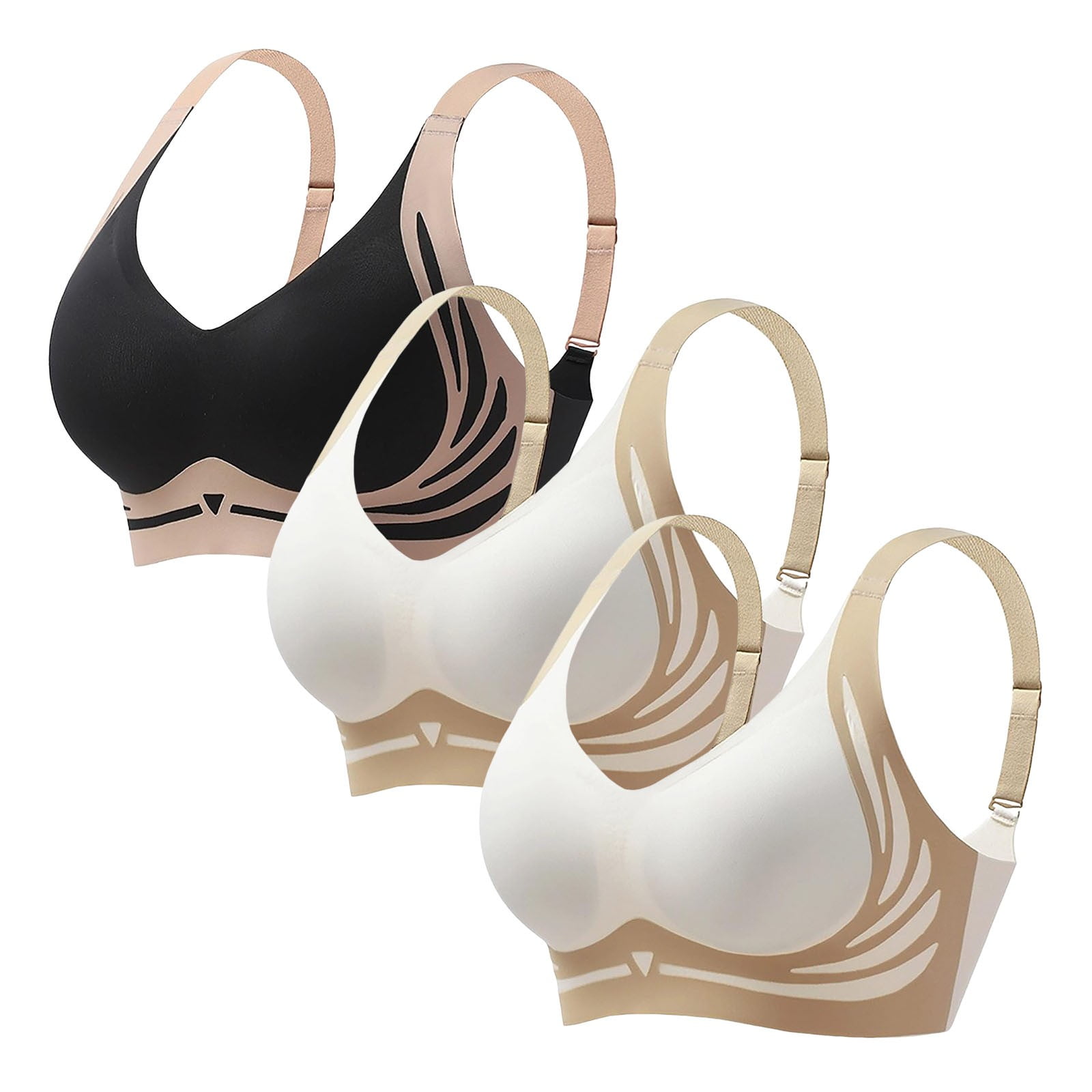 Bras for Women Pack! Comdrip 3 Pcs Powerful Bra for Women No Underwire ...