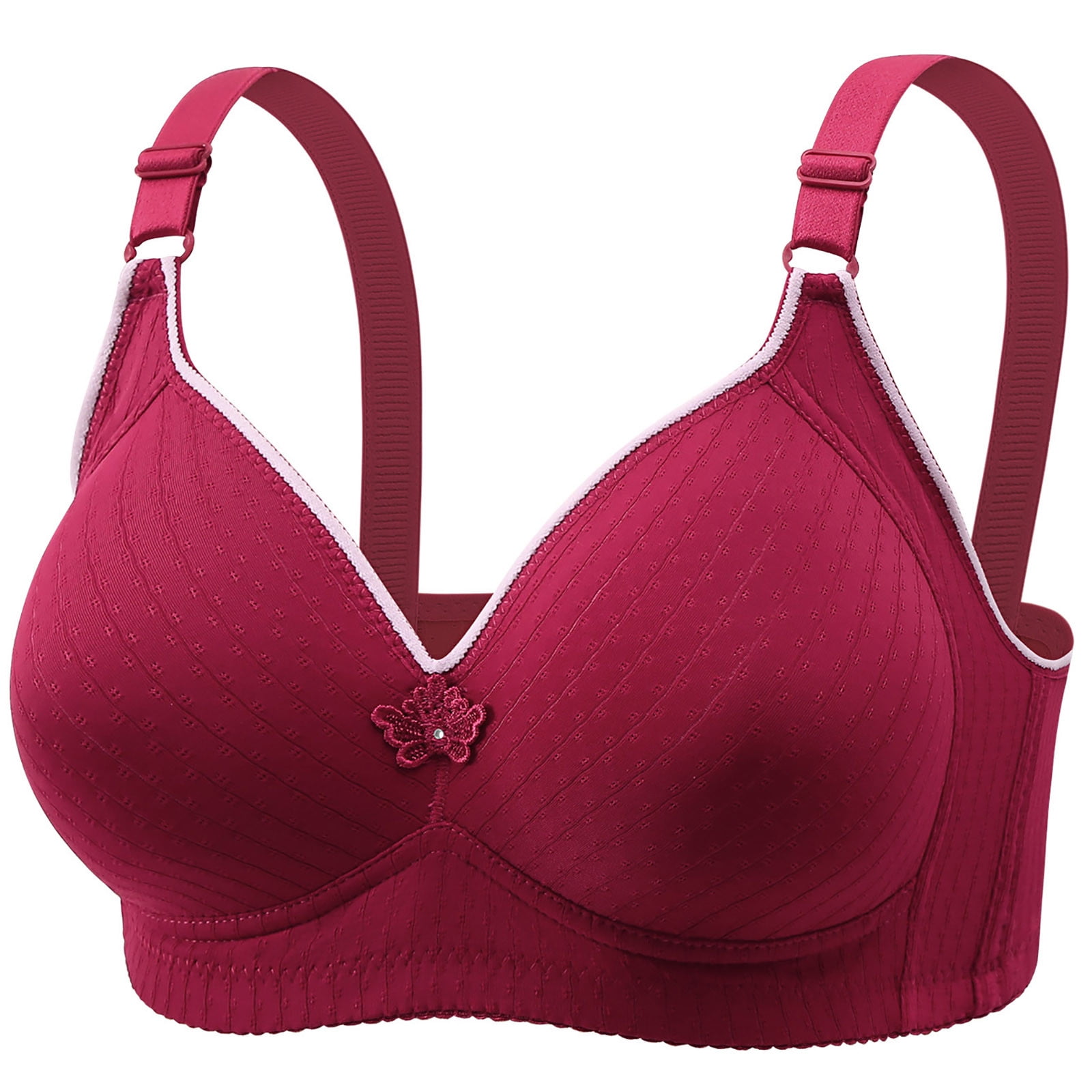 Bras for Women Plus Size Wireless Push Up Everyday Bralette Solid V ...