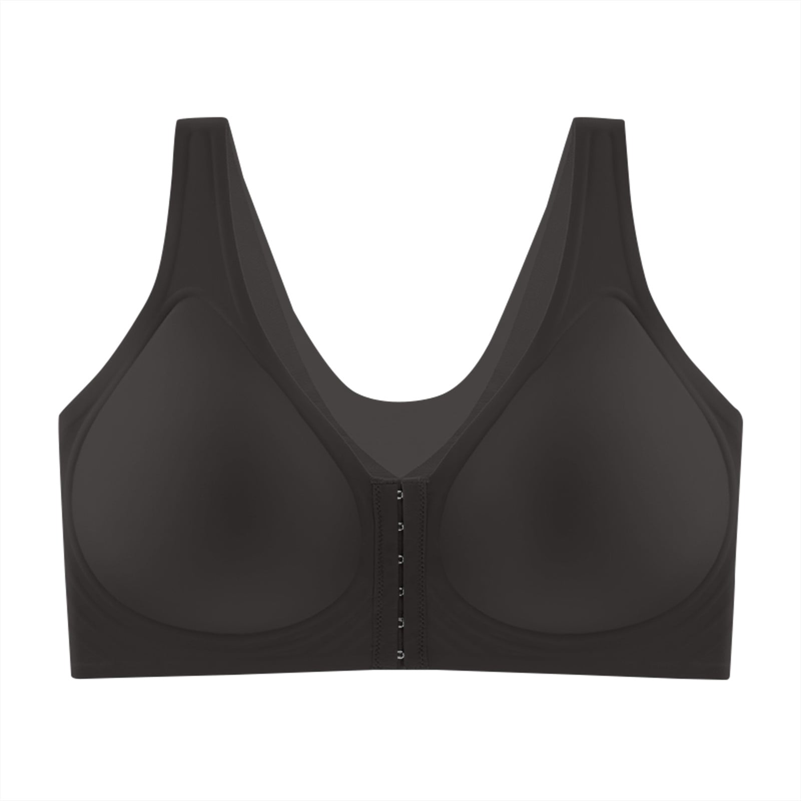 Bras, Women'S Plus Size Front Closure Wirefree Gathered Smooth Bralette ...