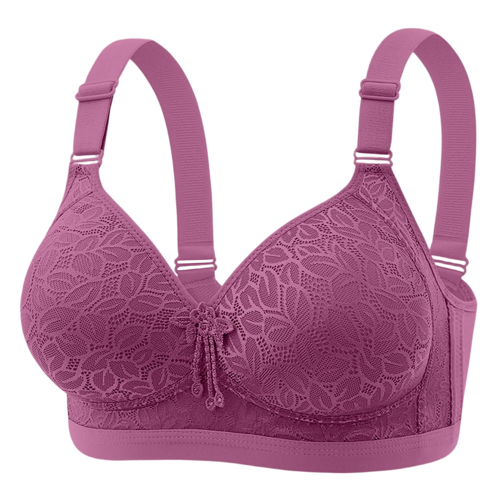Bras, Women'S Plus Size Wirefree Full Coverage Lace Comfort Bra With ...