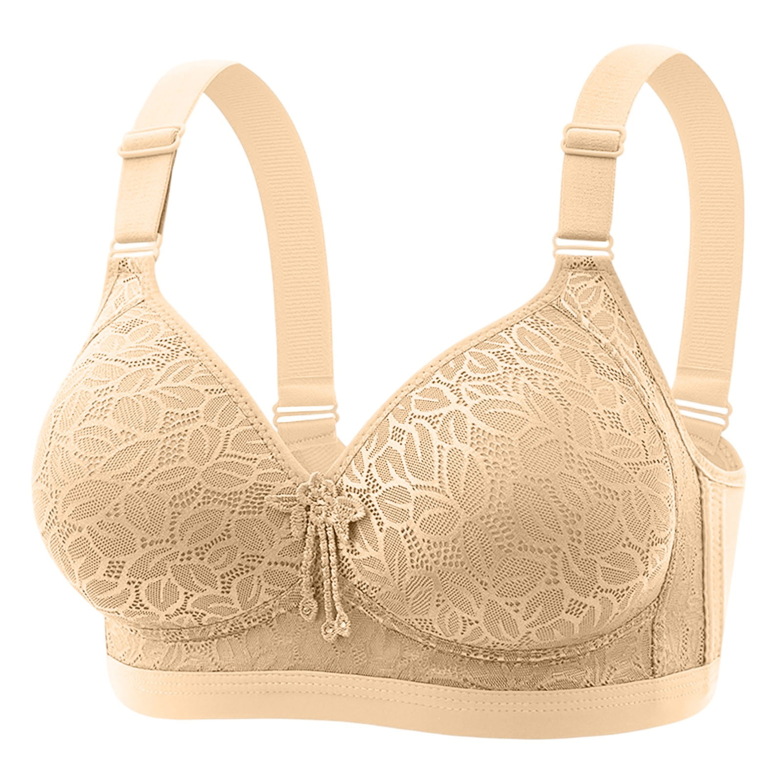 Bras, Women'S Plus Size Wirefree Full Coverage Lace Comfort Bra With ...