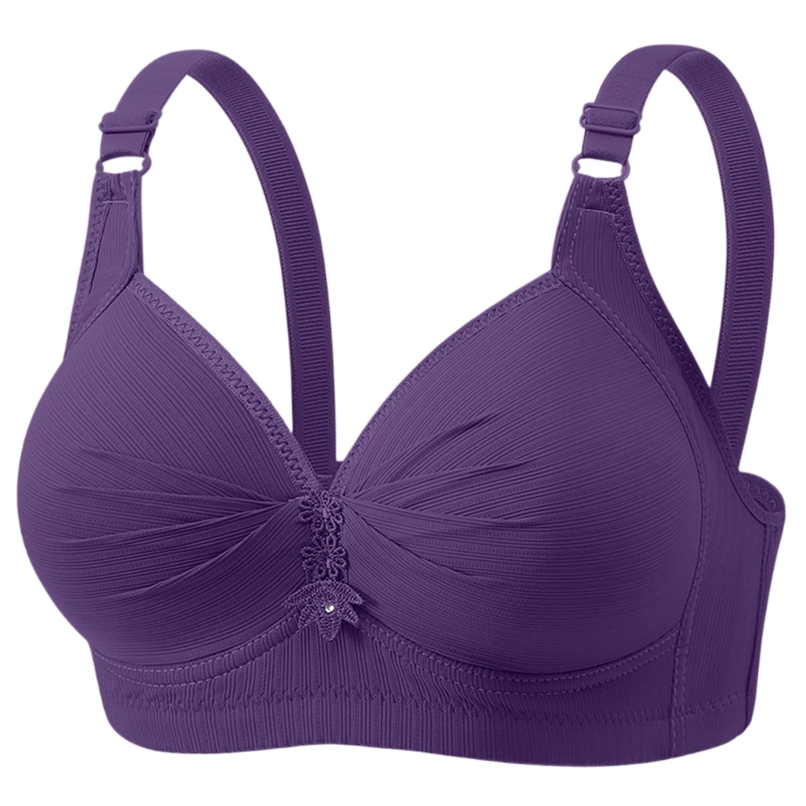 Bras, Women'S Wireless Thin Mold Cup Comfort Everyday Bra, Adjustable ...