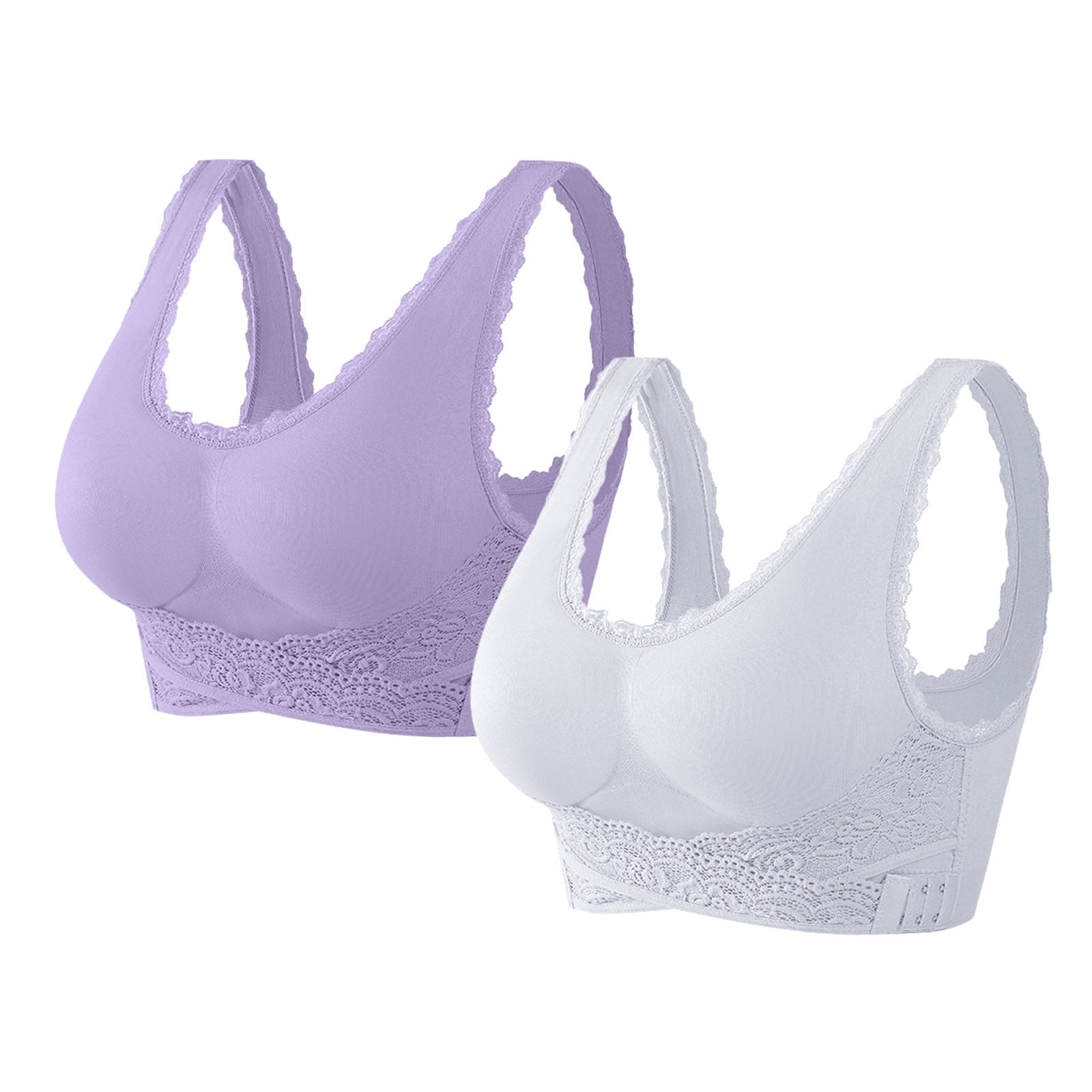 Bras for Women Seamless NoUnderwire A 2 Piece Set Of Side Buttoned ...