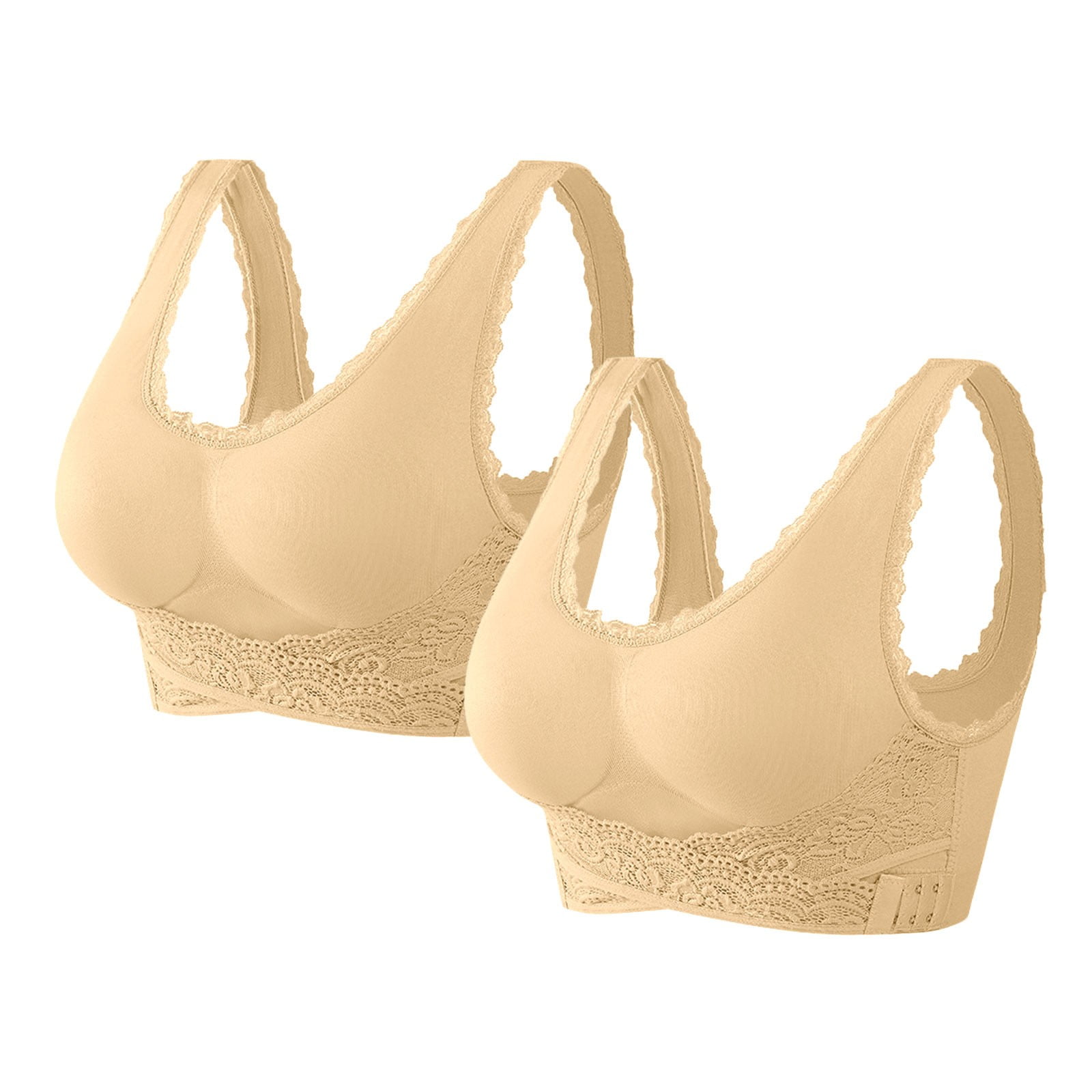 Bras for Women Seamless NoUnderwire A 2 Piece Set Of Side Buttoned ...