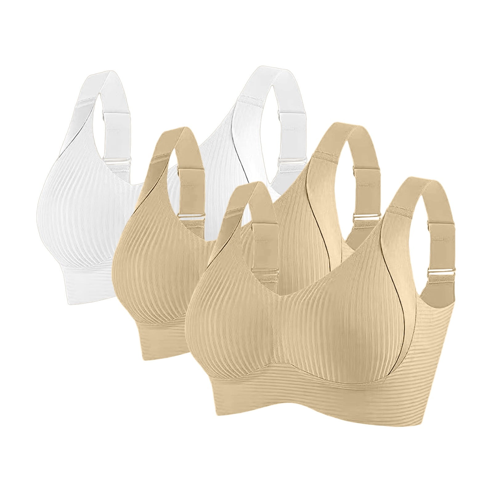 Bras For Women Senior Front Closure Bra Wirefree Breathable Wide-Side ...