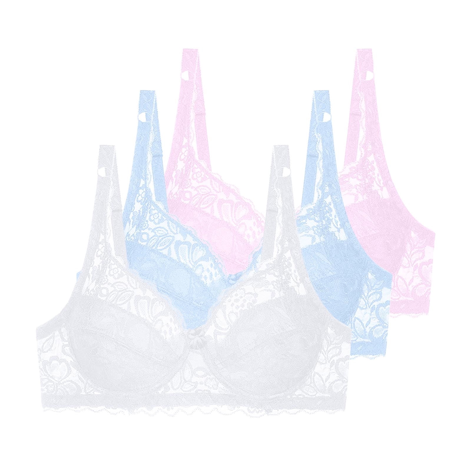 Bras for Women Supportive Wireless Push Up Bra Full Coverage Women Lace ...
