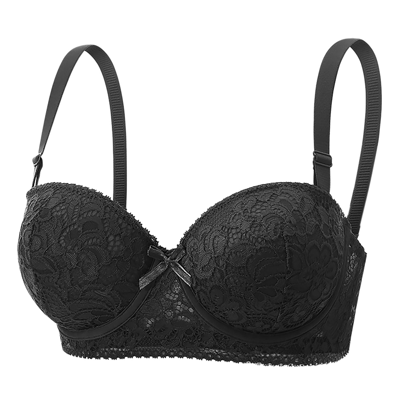 Bras for Women Supportive Wireless Push Up Bra Ndbuld Women's Solid ...
