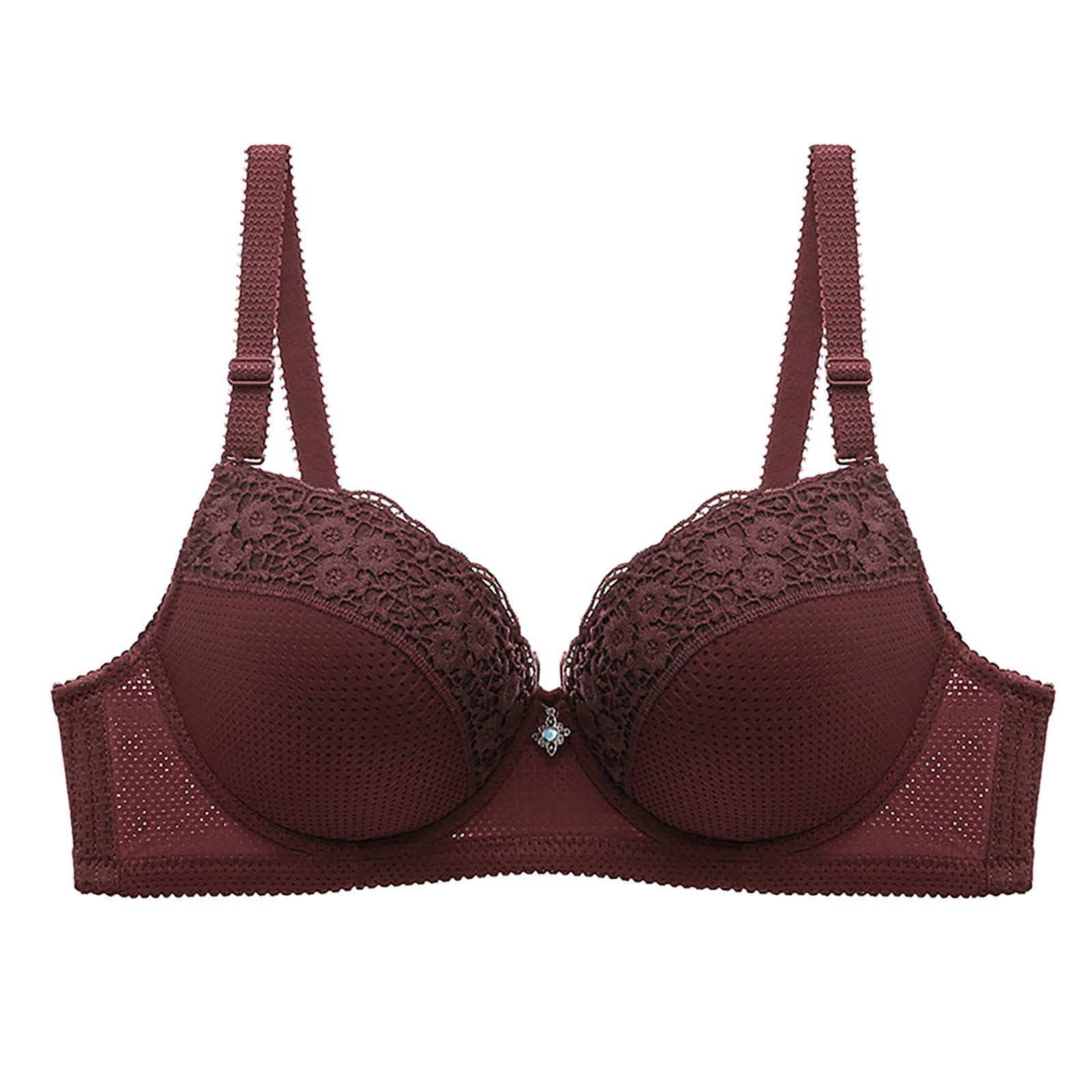 Bras for Women Supportive Wireless Push Up Bra Ndbuld Women's Solid ...