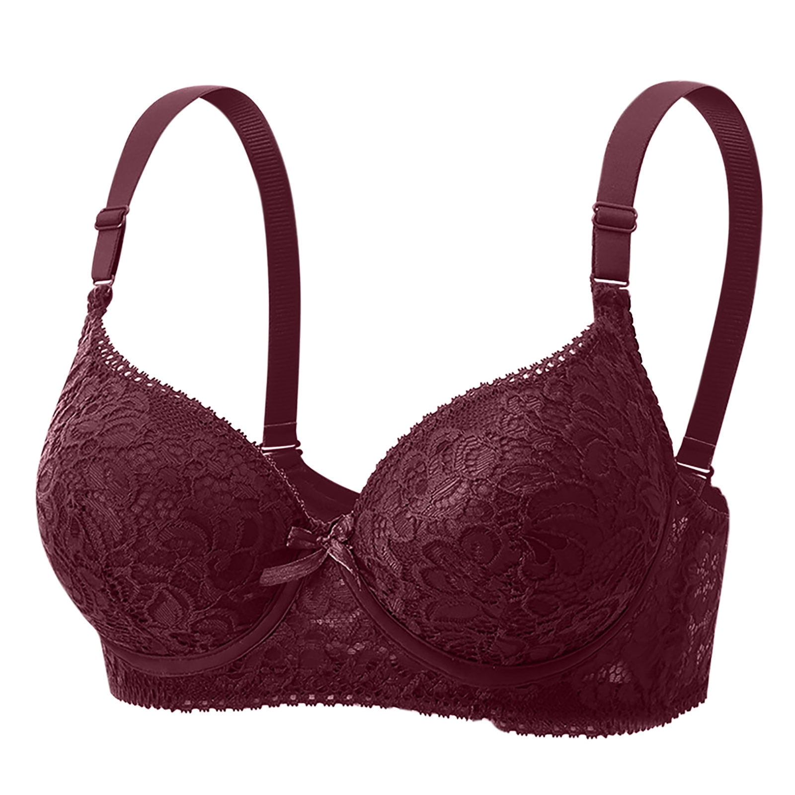 Bras for Women Supportive Wireless Push Up Bra Ndbuld Women's Solid ...