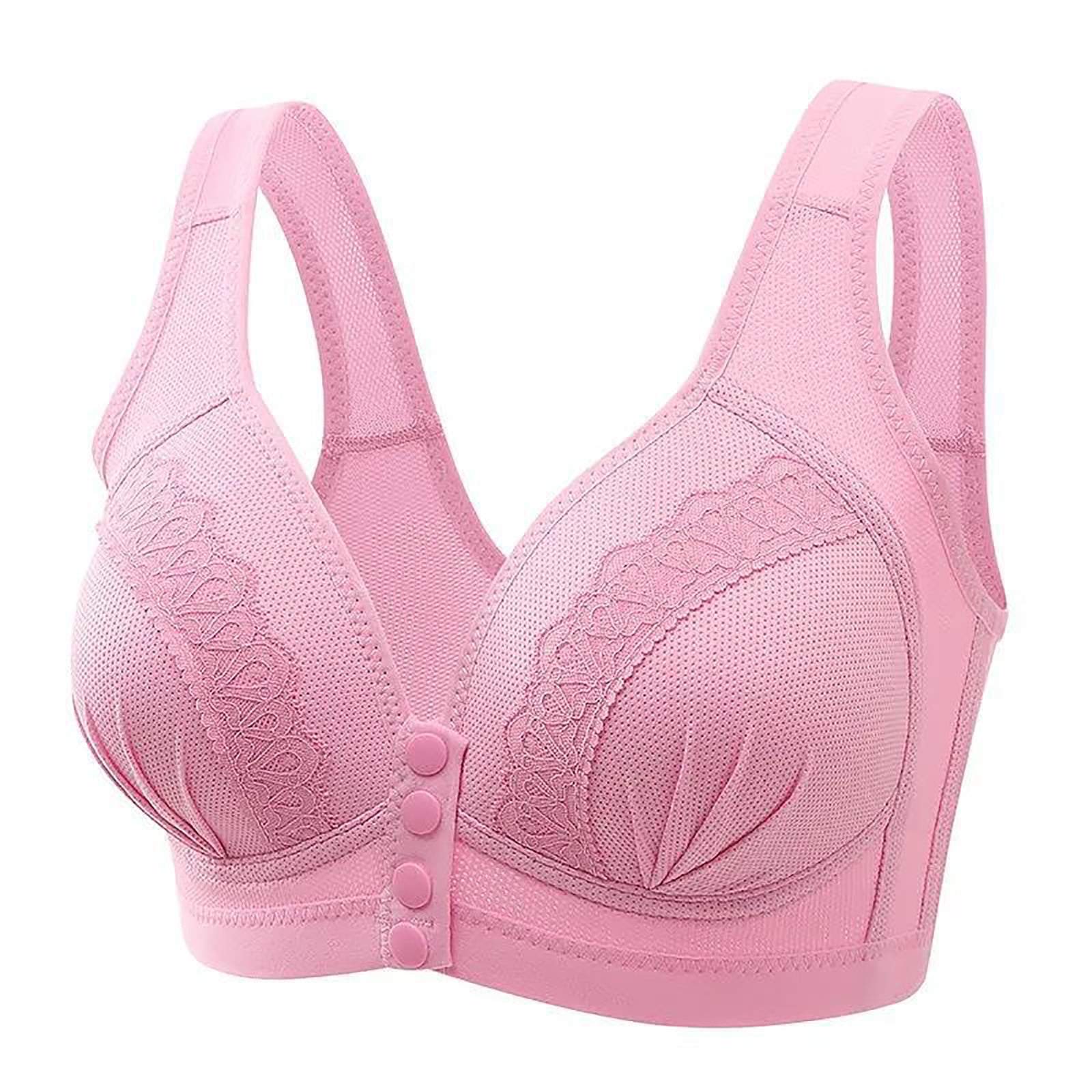 Bras for Women No Underwire Wire Free Front Snaps Bra Comfortable Push ...
