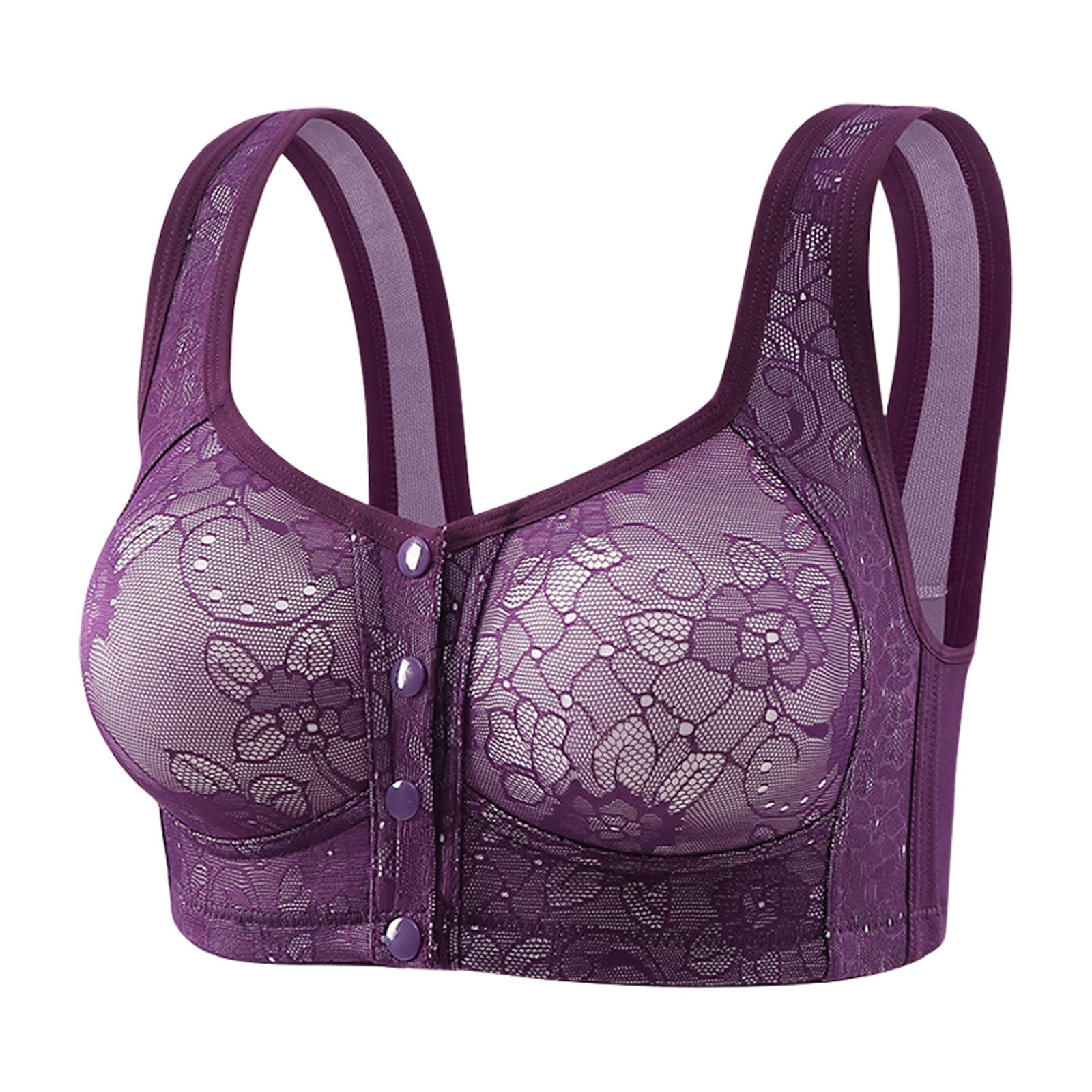 Bras for Women No Underwire! Audhol Women's Fixed Cup Front Open Button ...