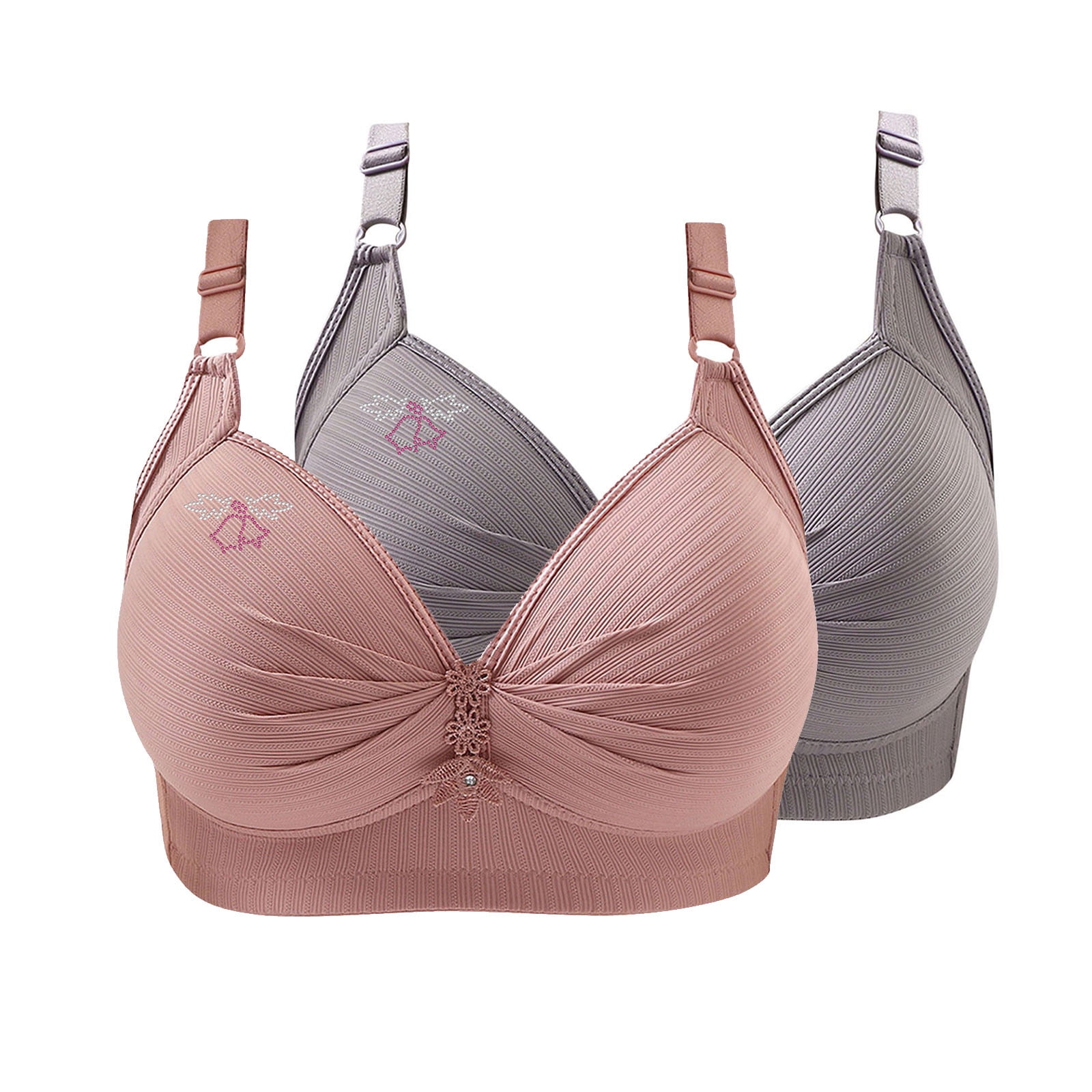 Bras for Women No Underwire Comfort Wireless Seamless Bra Ndbuld 2PC ...