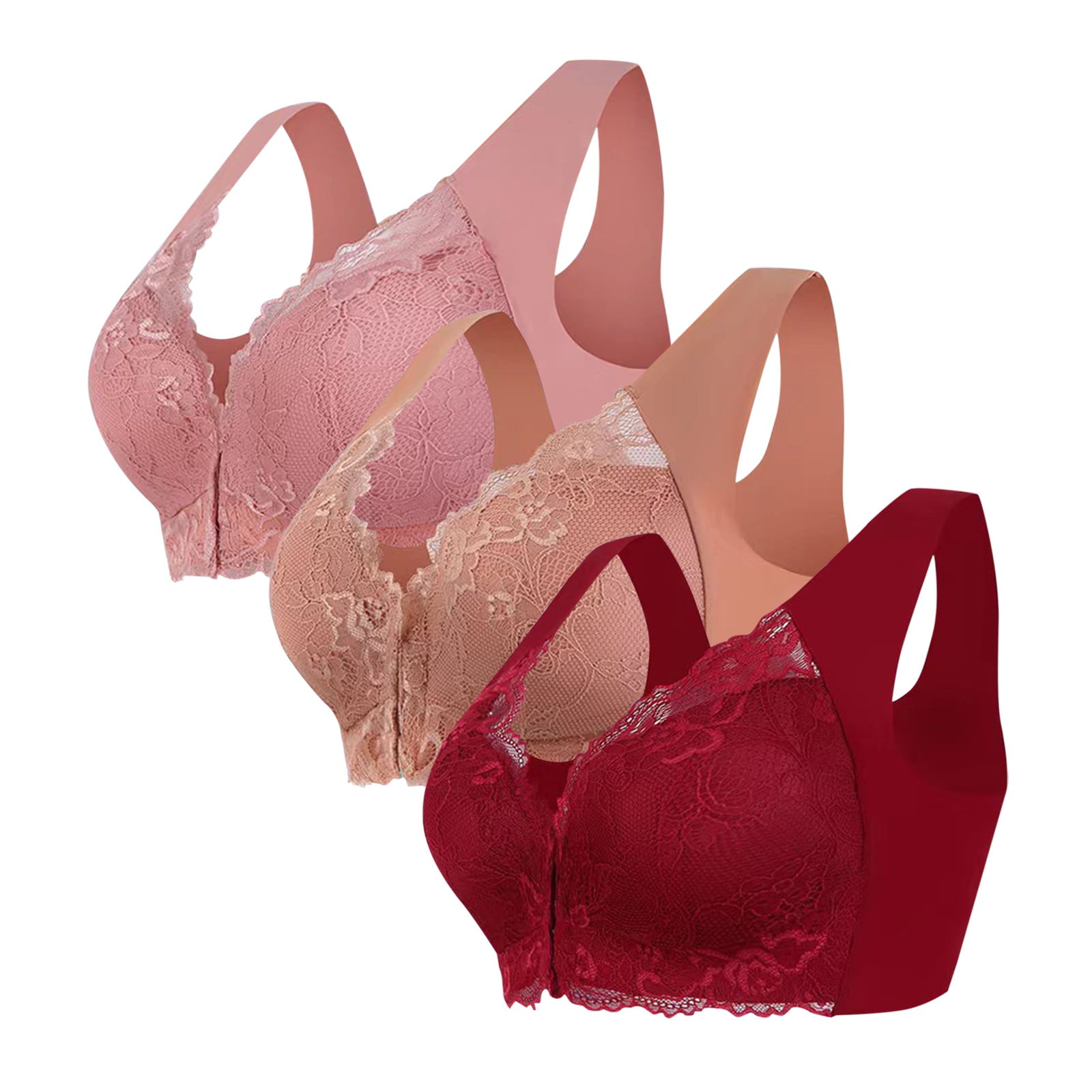 Bras for Women No Underwire, Fadeal Thin Laceless Ring Comfortable ...