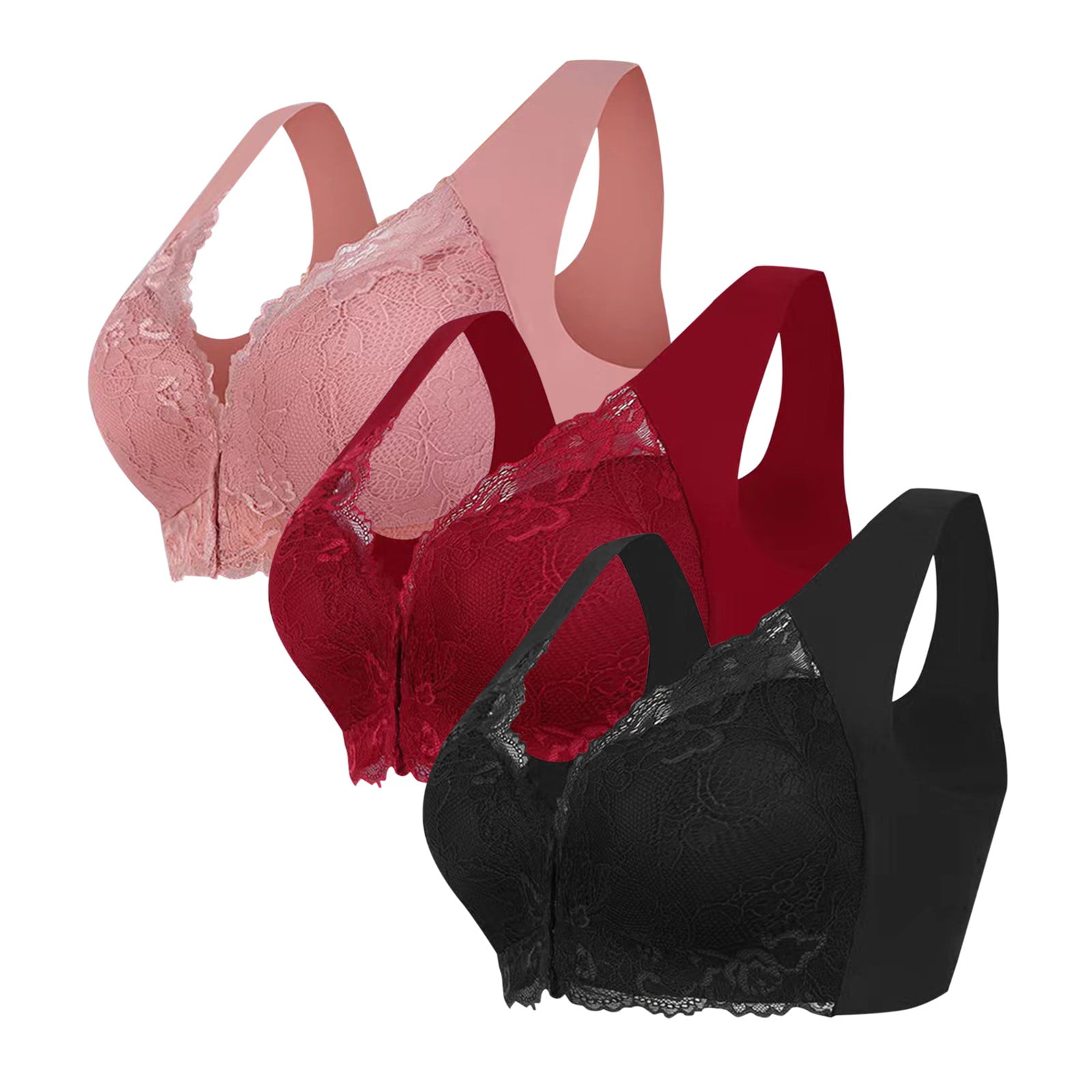 Bras for Women No Underwire, Fadeal Thin Laceless Ring Comfortable ...