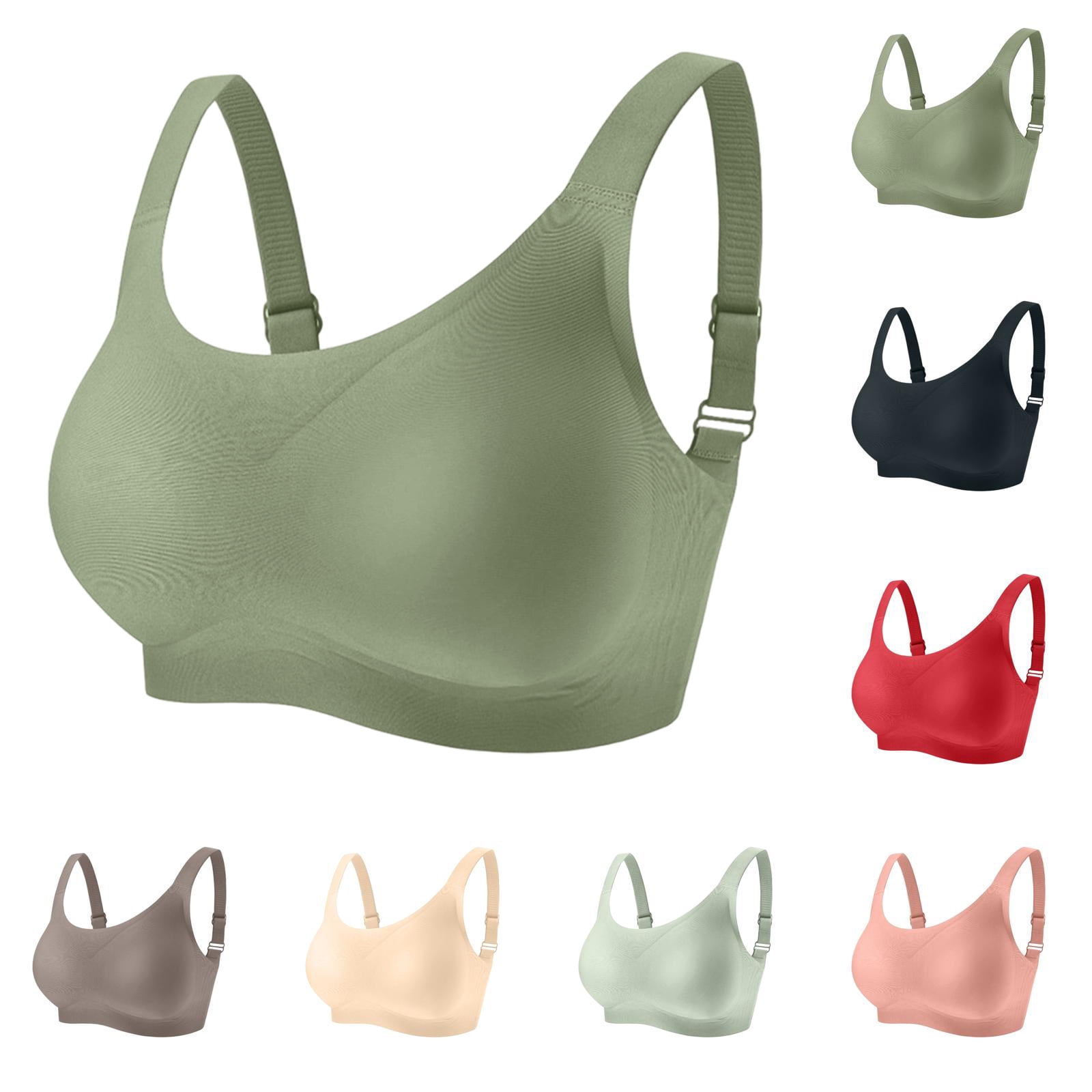 Bras for Women No Underwire, Seamless Comfort Bra with Adjustable Wide ...