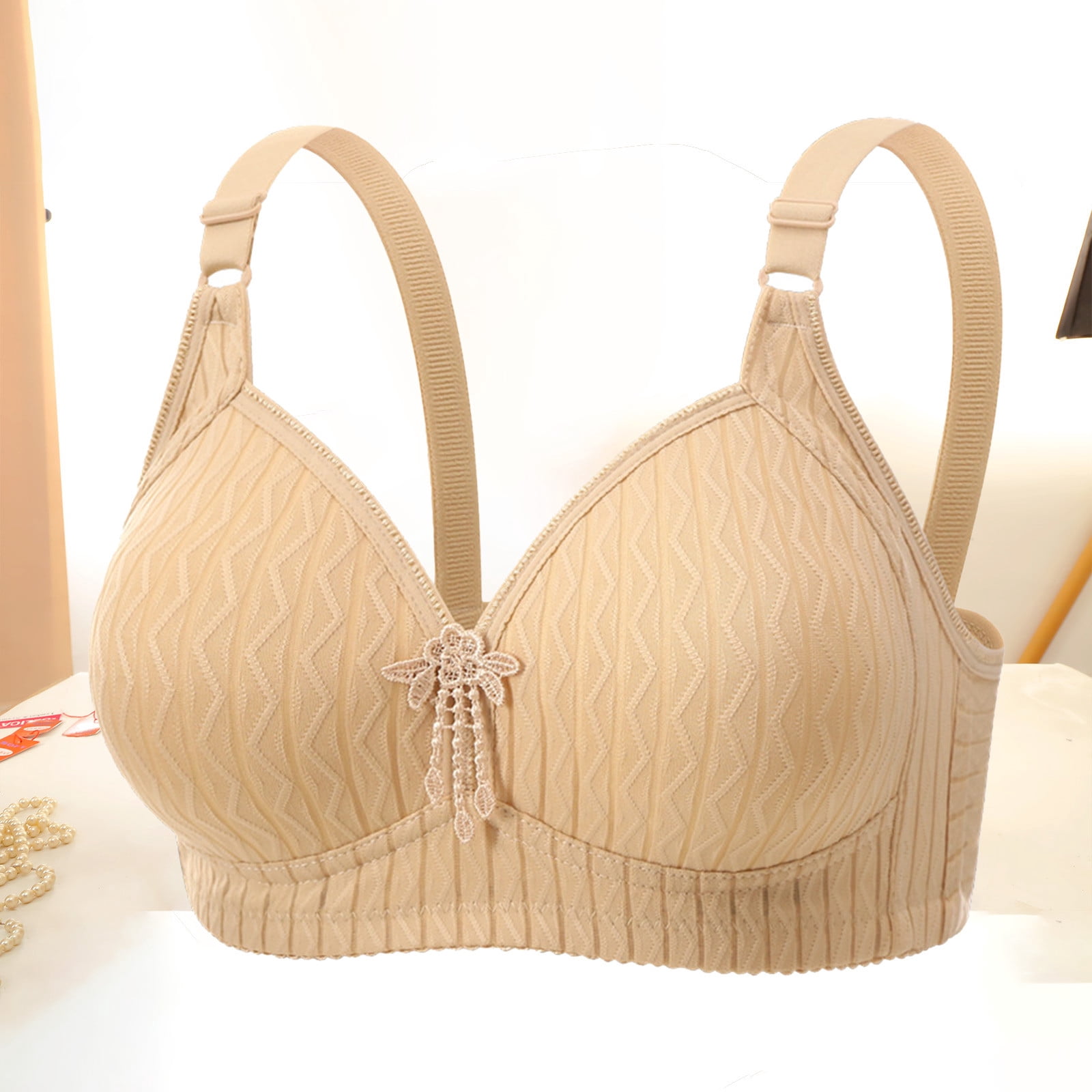 Bras for Women No Underwire Wireless Bras Ndbuld Women's Non Steel Hoop ...