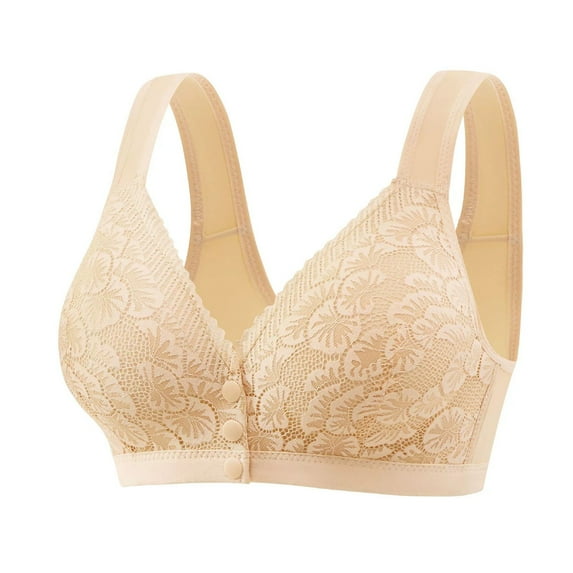 Bras for Women no Underwire - Women's Fixed Cup Front Buckle Underwear ...