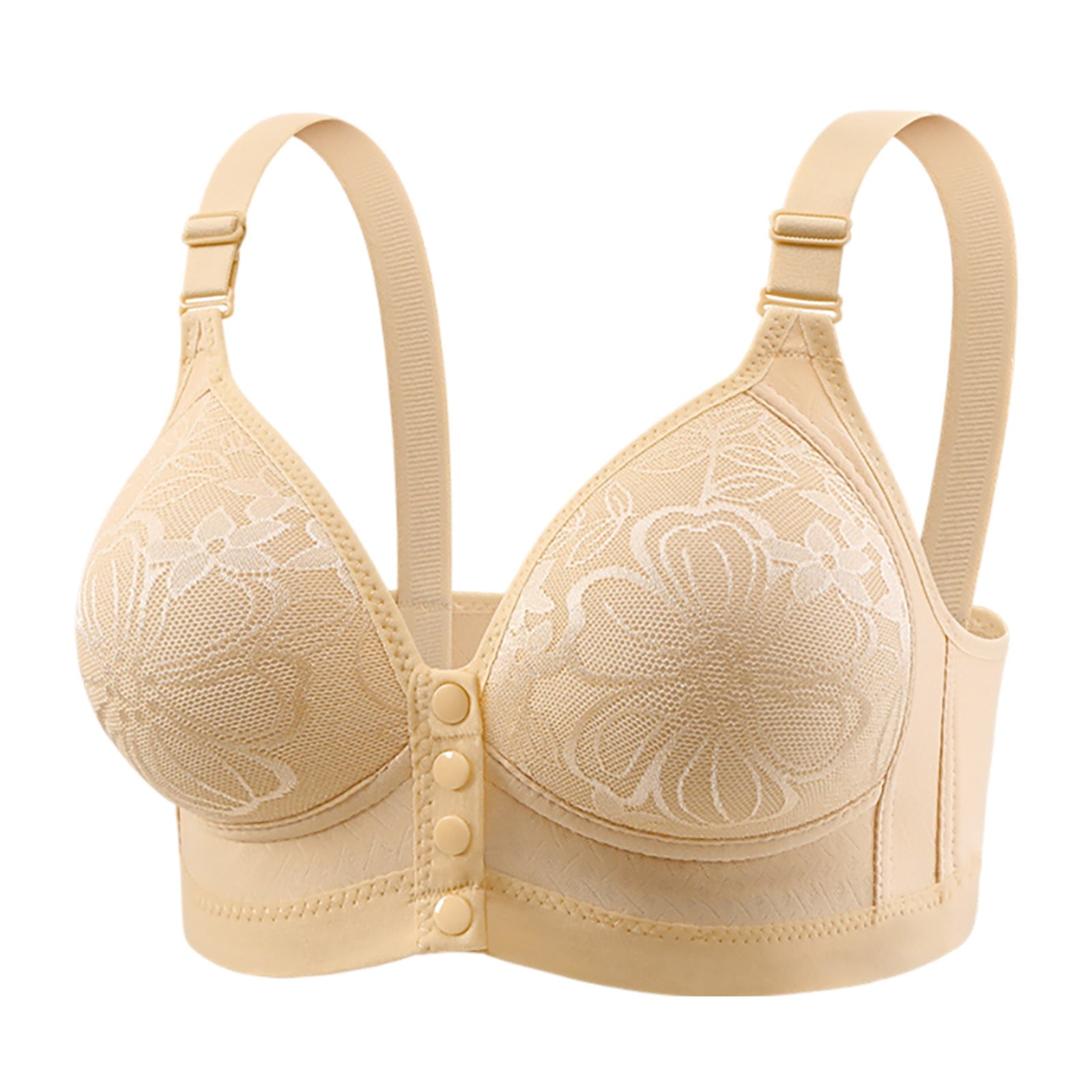 Bras for Women no Underwire - Women's Fixed Cup Front Buckle Underwear ...
