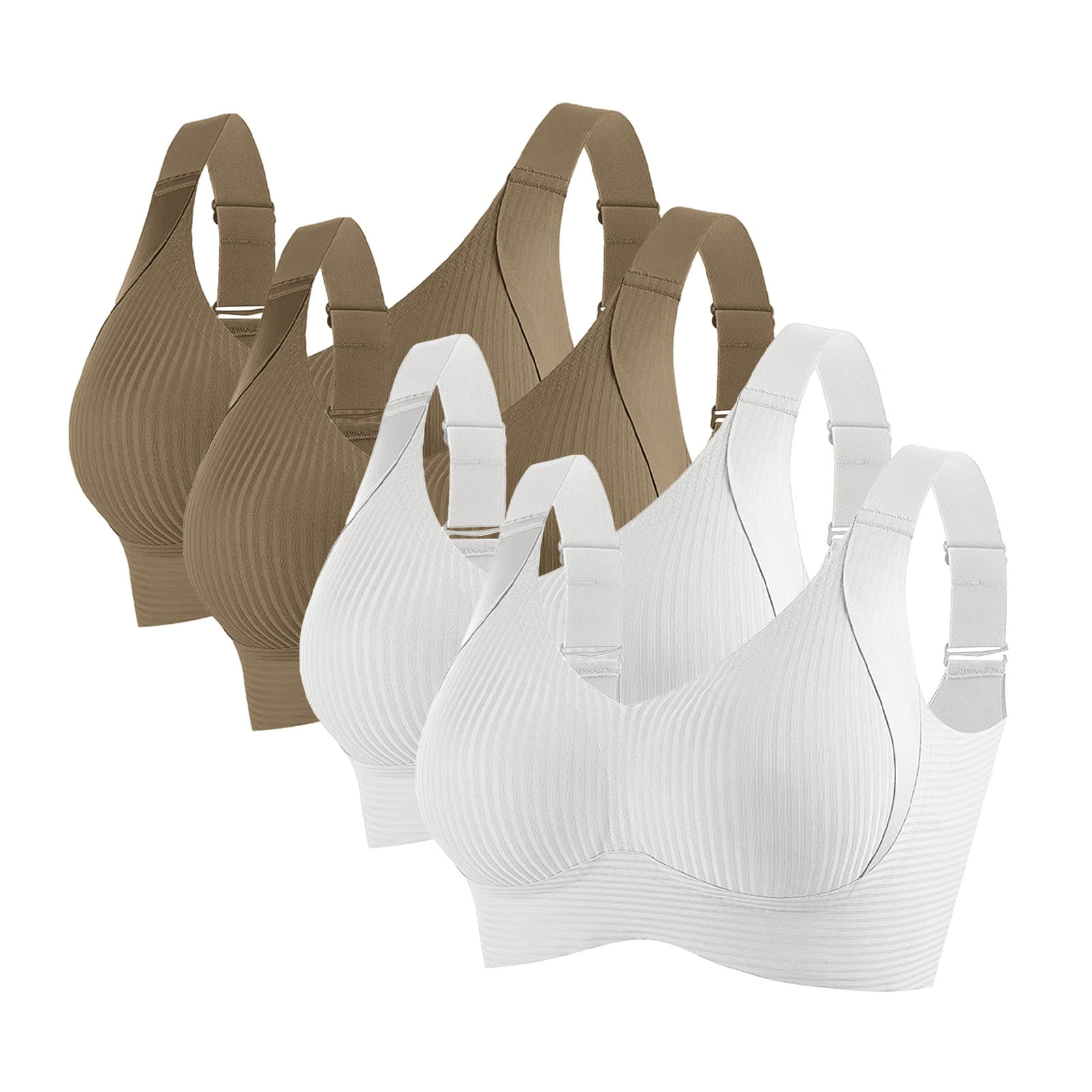 Bras for Women Wireless Full Coverage Bra Soft No Show Lingerie Four ...