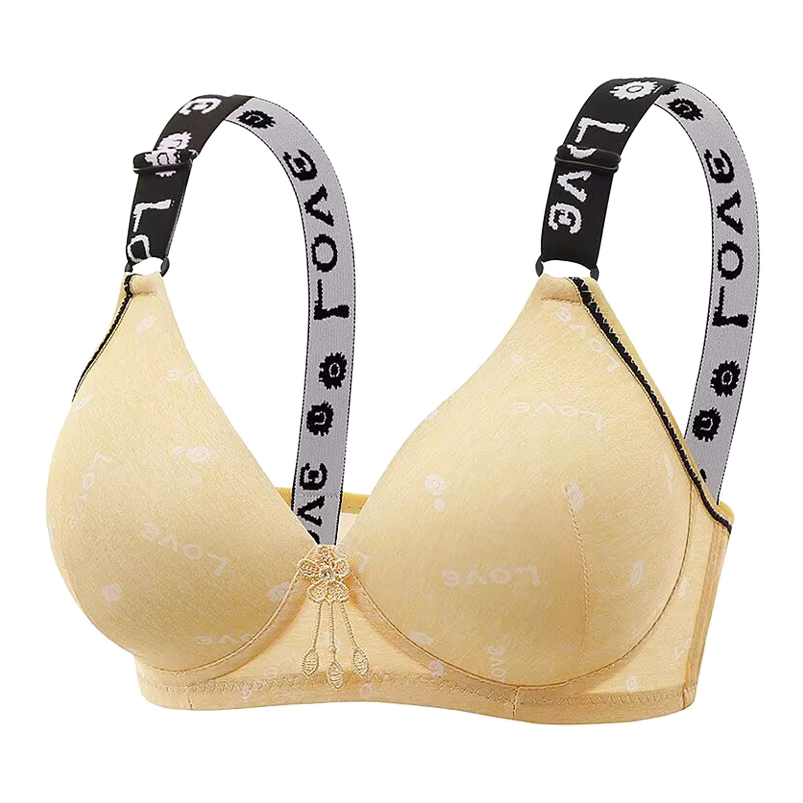 Bras for Women Women's Front Side Buckle Lace Edge Without Steel Ring ...