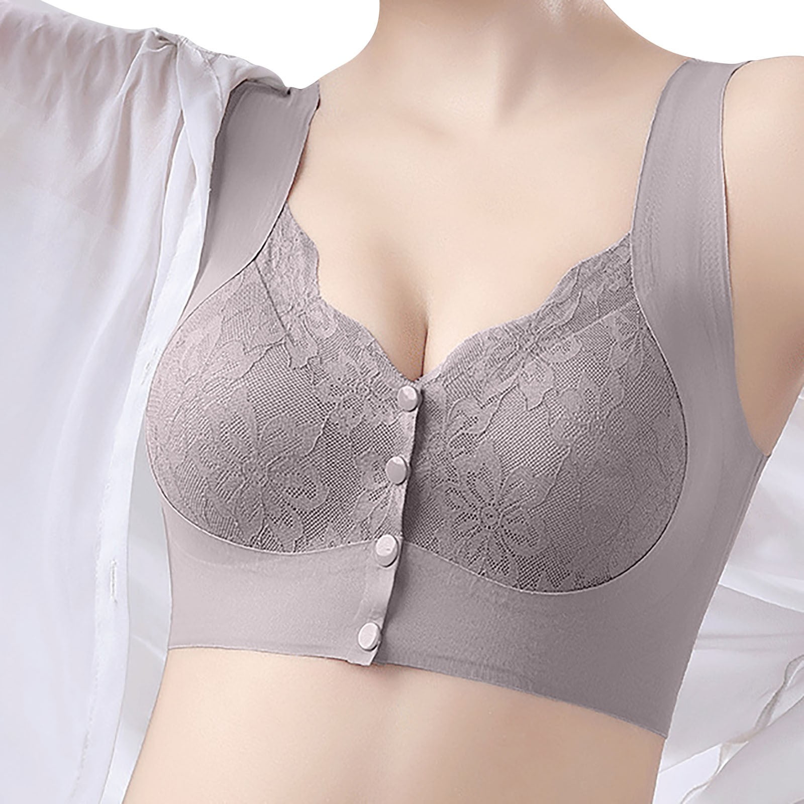 Bras for Women - Women's Thin Seamless Vest Soft Support Large Chest Small Half Fixed Cup ...