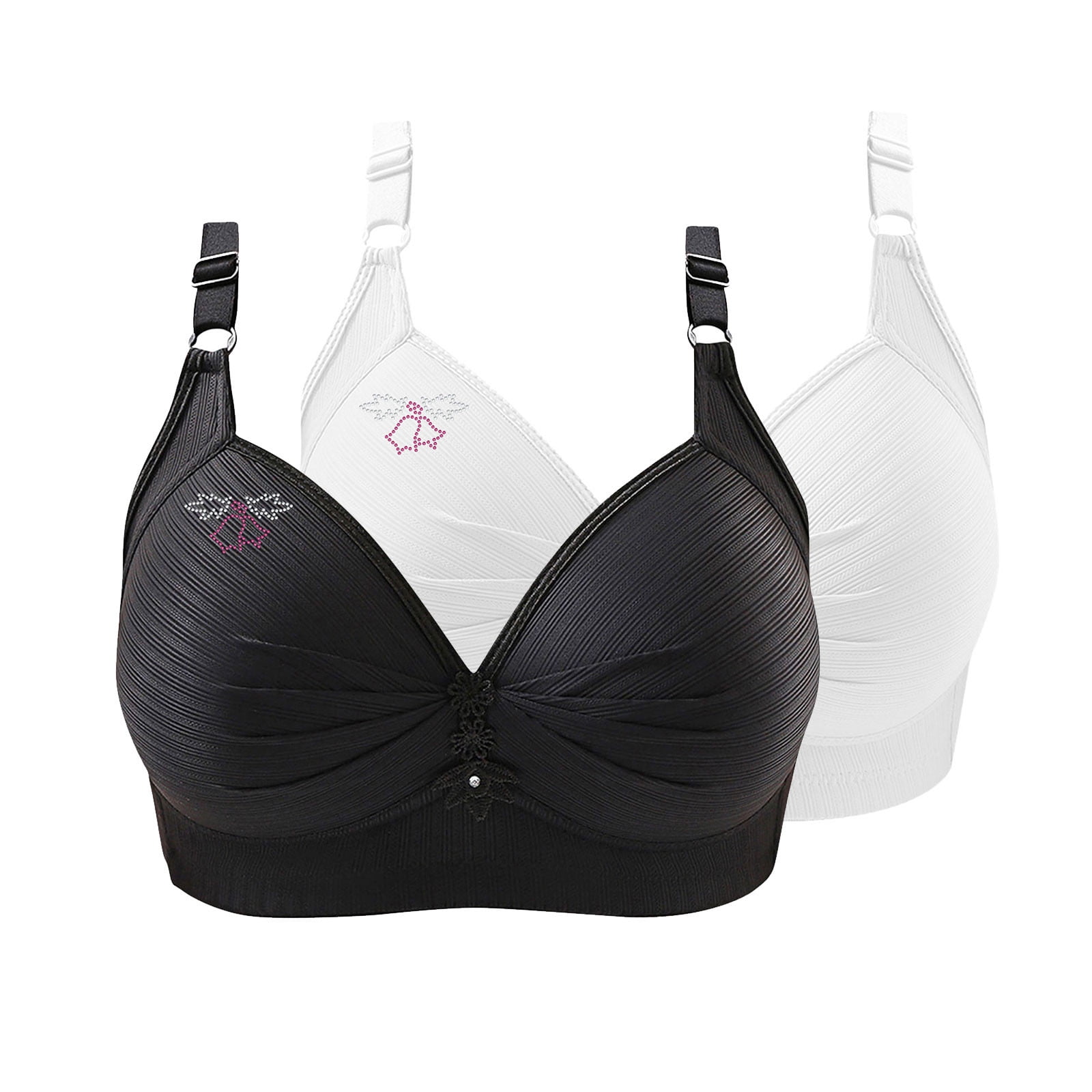 Bras for Women No Underwire Comfort Wireless Seamless Bra Ndbuld 2PC ...