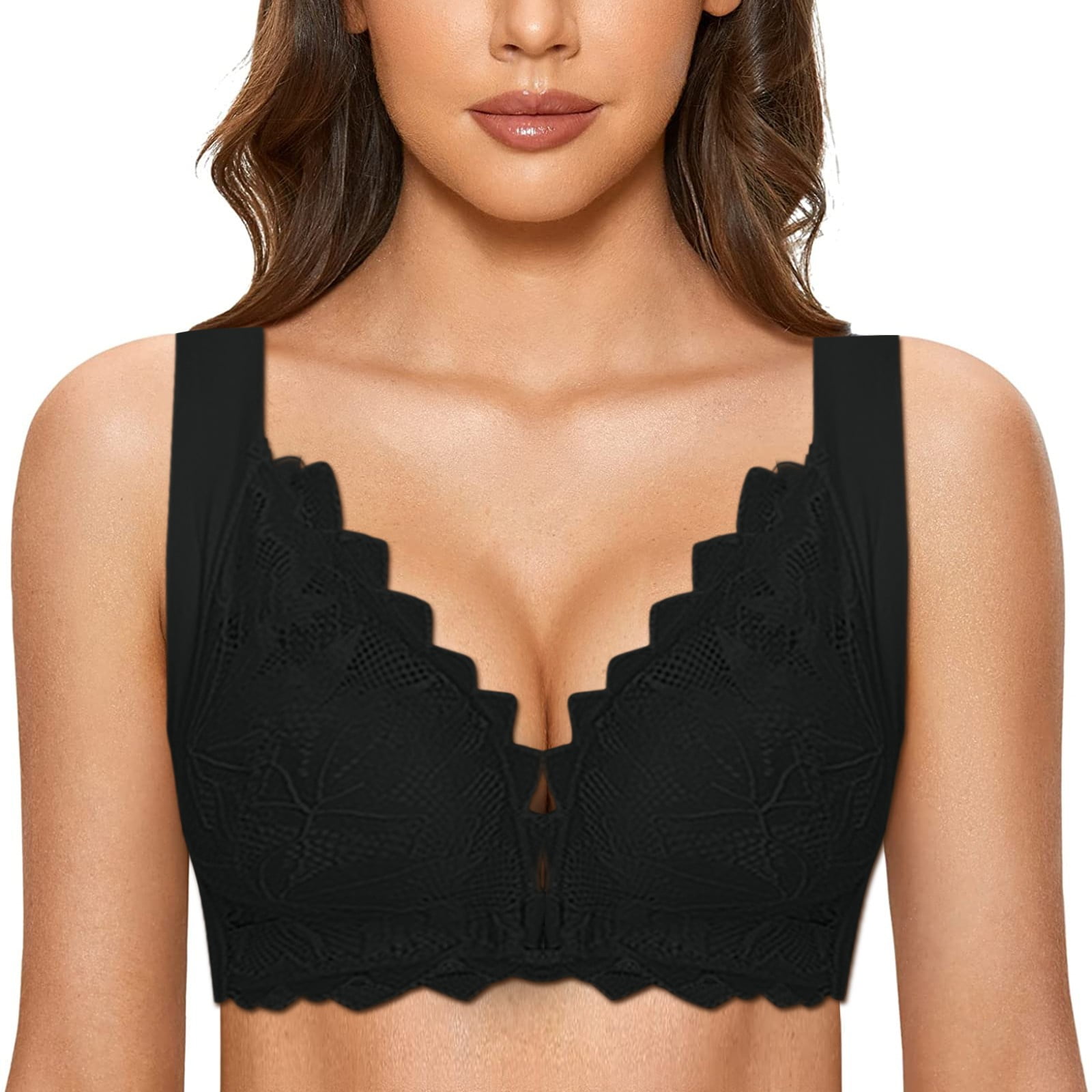 Bras For Women Womens No Steel Ring French Womens Front Close Bra T