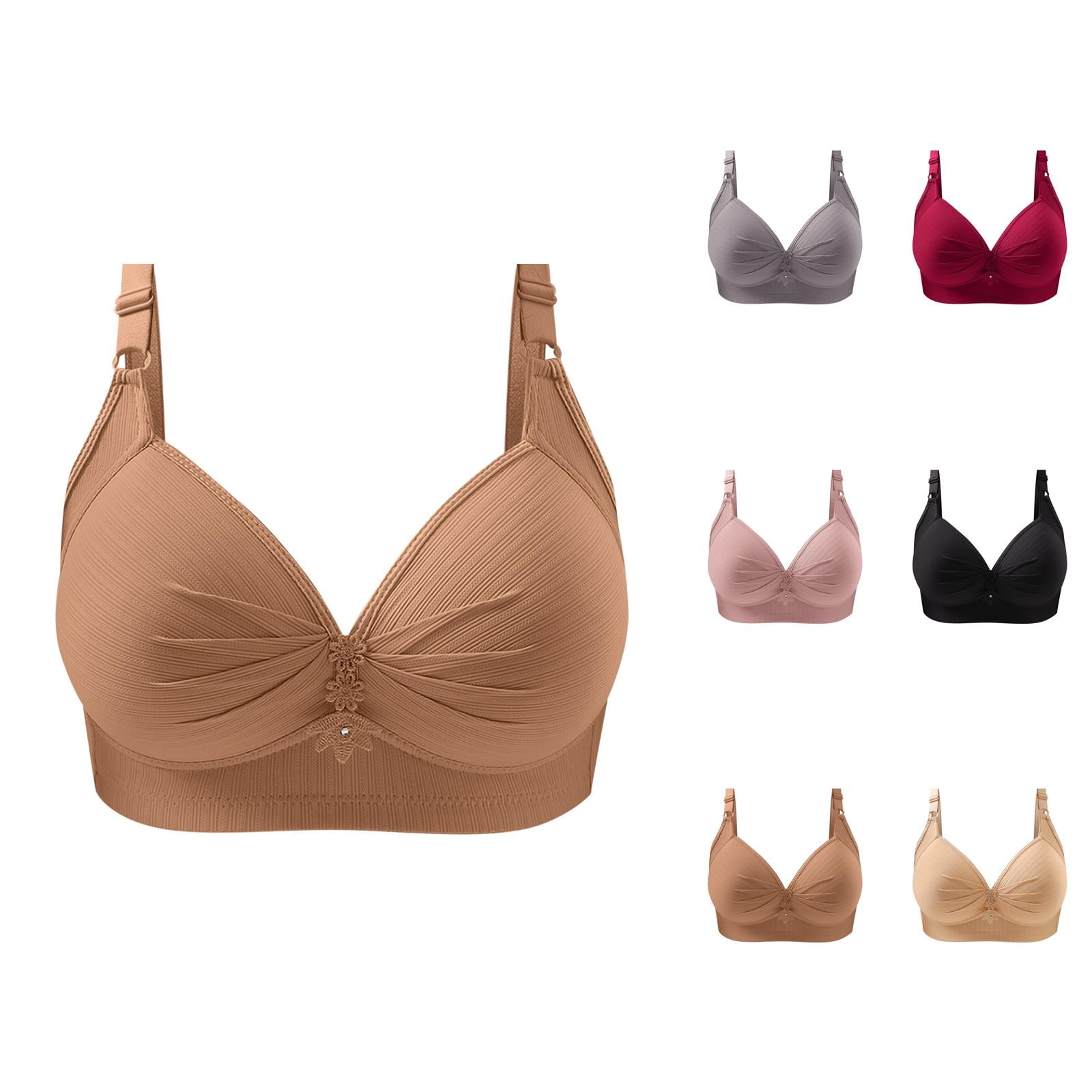 Bras for Older Women Comfortable Thin Cup Lifting Push Up Bralettes ...
