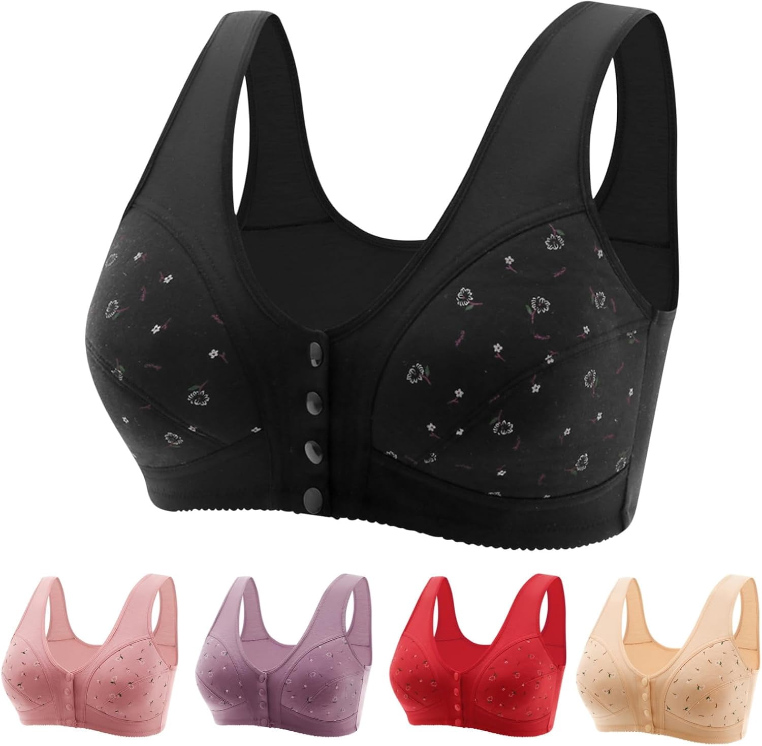Bras for Older Women Front Closure No Underwire Supportive Bras Plus ...