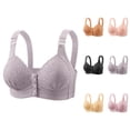 Bras for Older Women Front Closure Wide Strap Racerback Push Up Anti ...