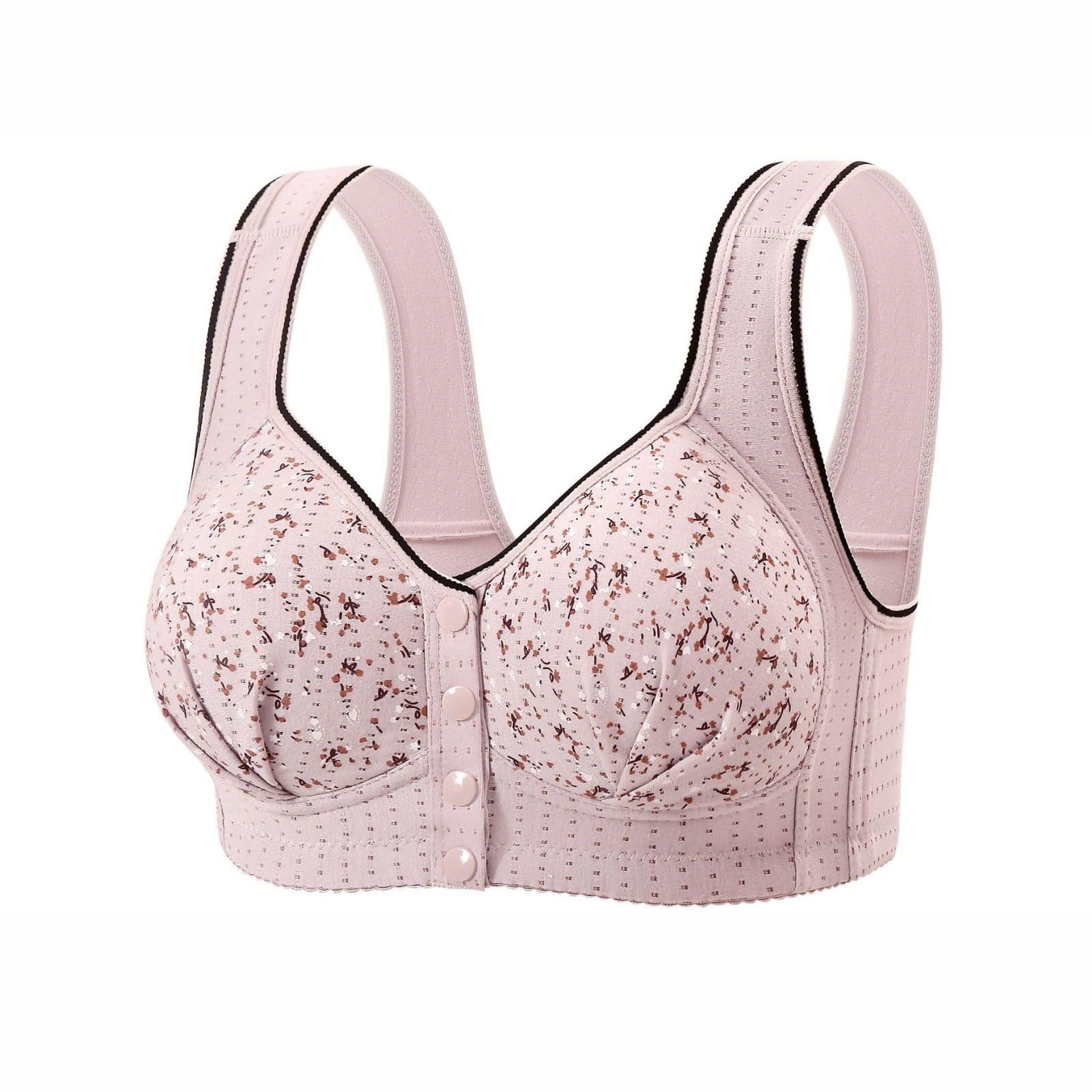 Bras for Older Women Front Closure Wireless Push Up Full Coverage Bra ...