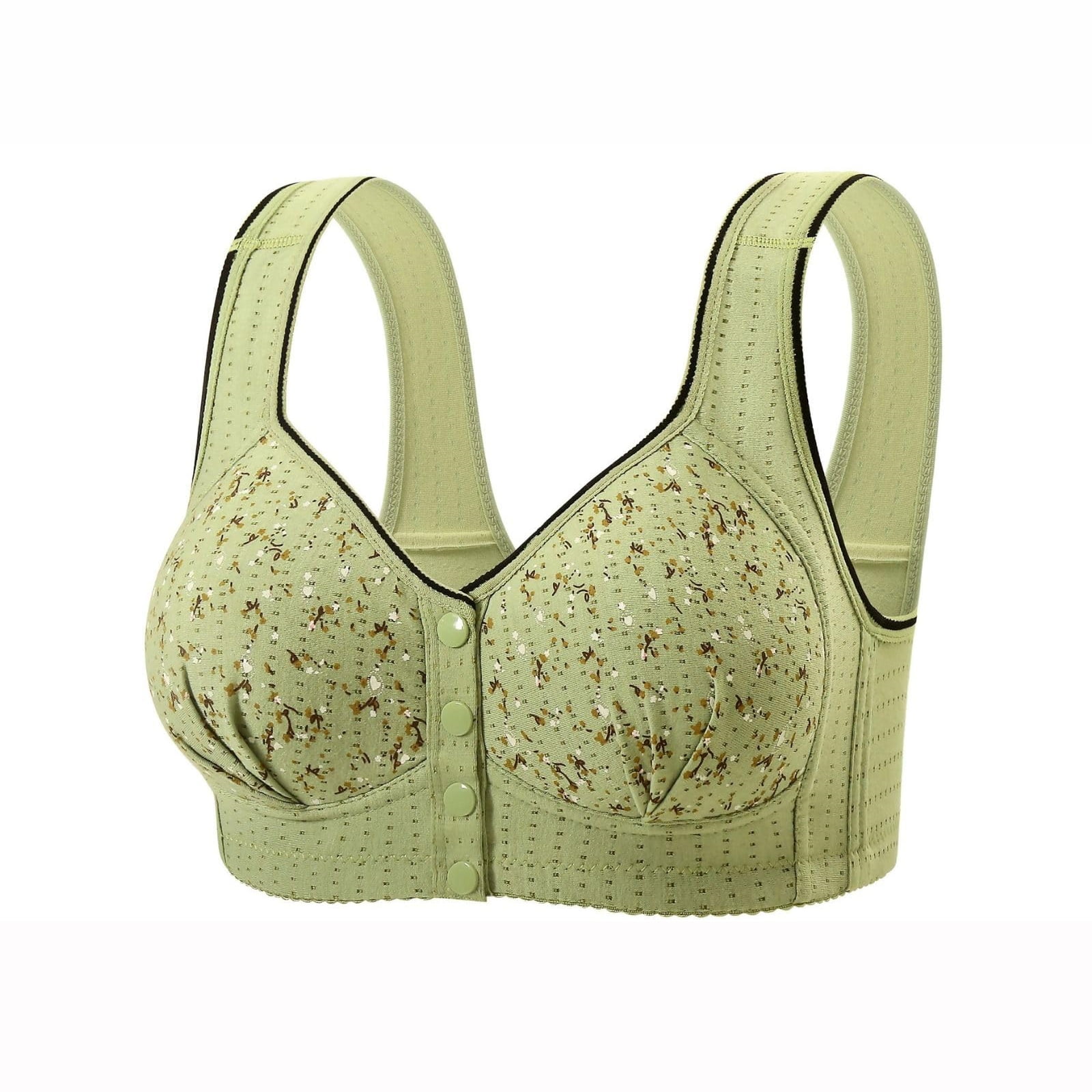 Bras for Older Women Front Closure Wireless Push Up Full Coverage Bra ...