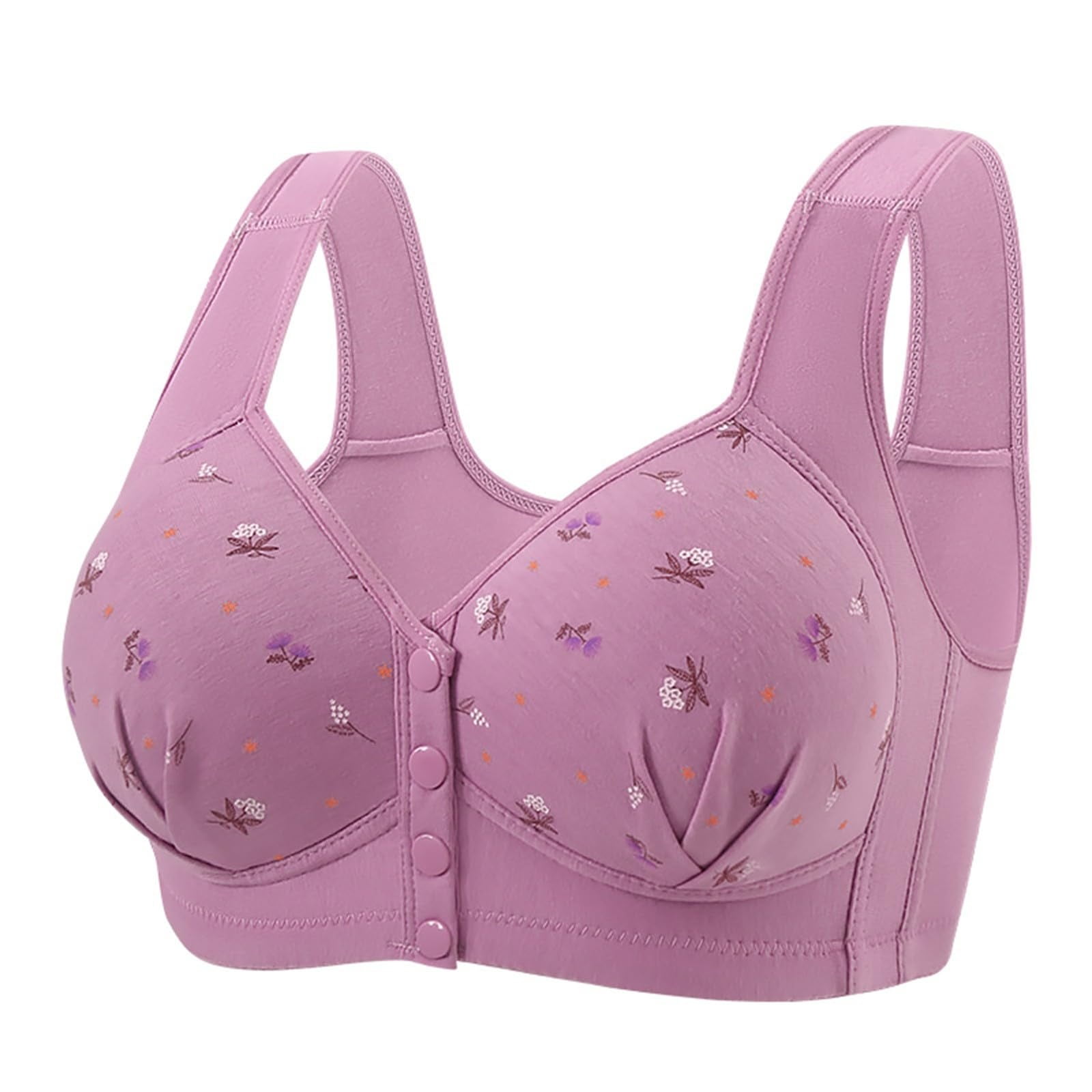 Bras for Older Women No Underwire Wireless Front Closure Bra ...