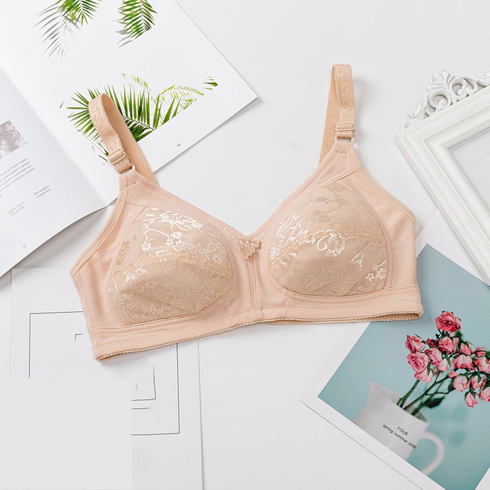 Bras for Older Women Wireless Lightweight Bralettes Womens No Padded ...