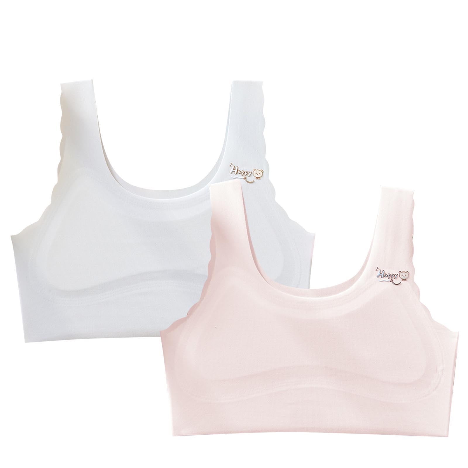 Bras for Tweens Girls 2pc Seanless Bras for Kids Training Cami Sports ...