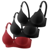 Bras for Women 3pc Soft Wireless Comfort Bra Seamless Support Everyday ...