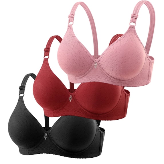 Bras for Women 3pc Soft Wireless Comfort Bra Seamless Support Everyday ...