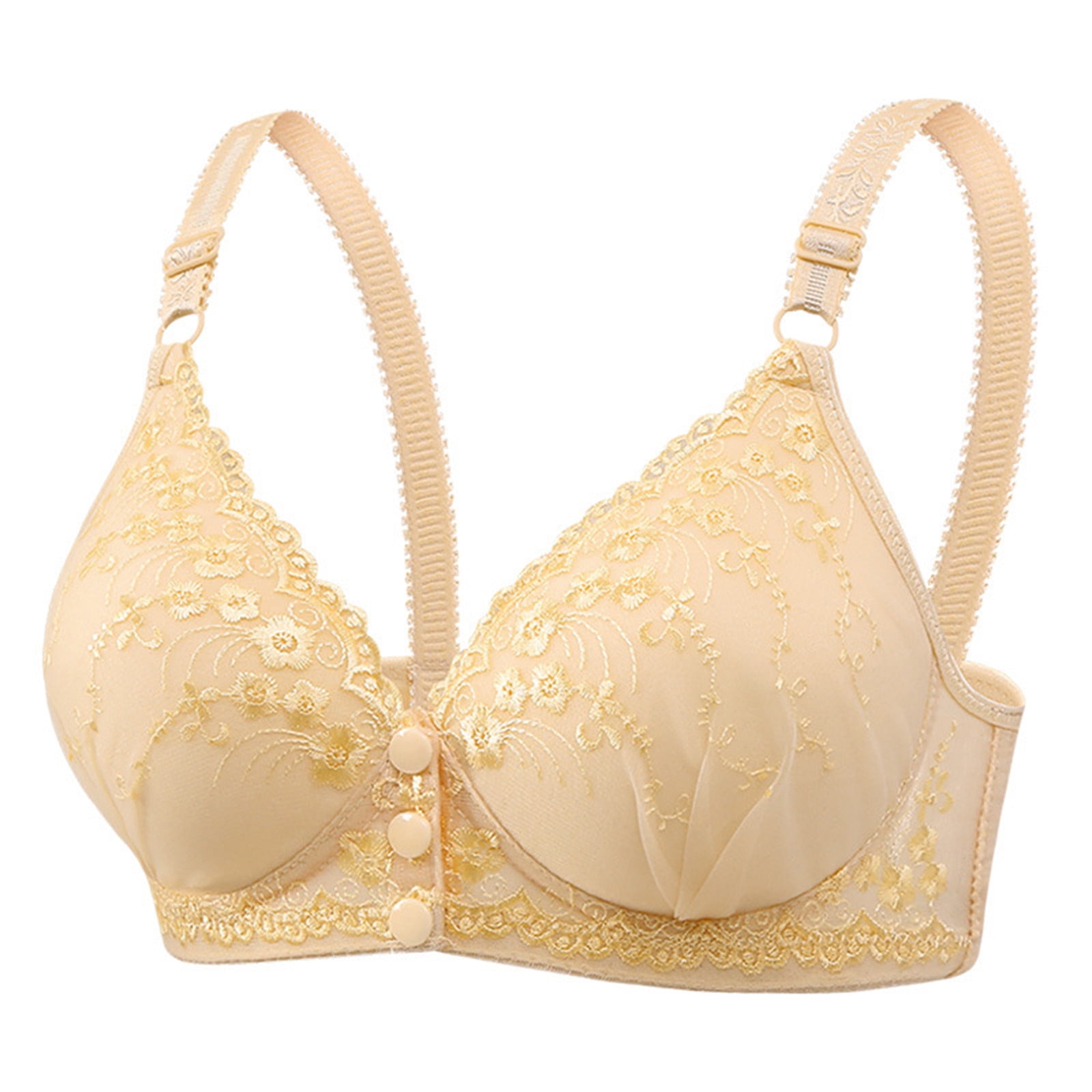 Bras for Women Adjustable Shoulder Strap Sexy Embroidery Floral Lace ...