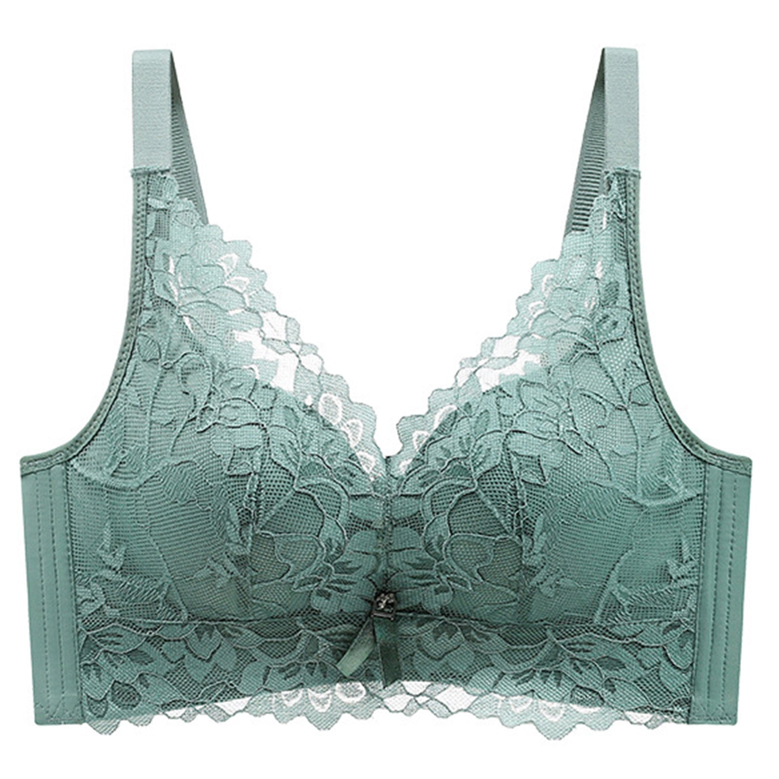 Bras for Women Back Buckle Flower Lace Thin Style Ventilate Bra Without ...
