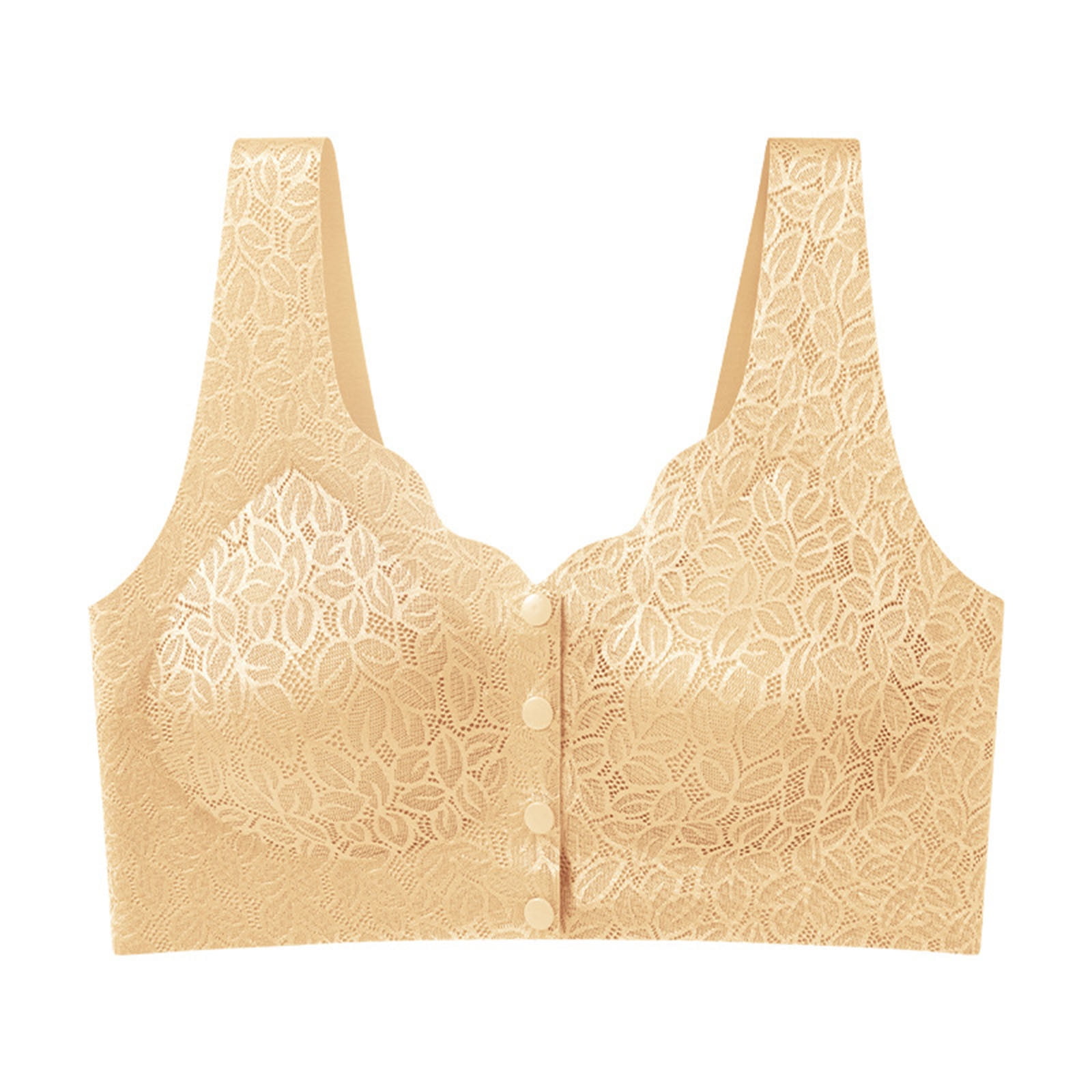 Bras for Women Backless Spandex Push Up Seamless Front Wireless Basic ...