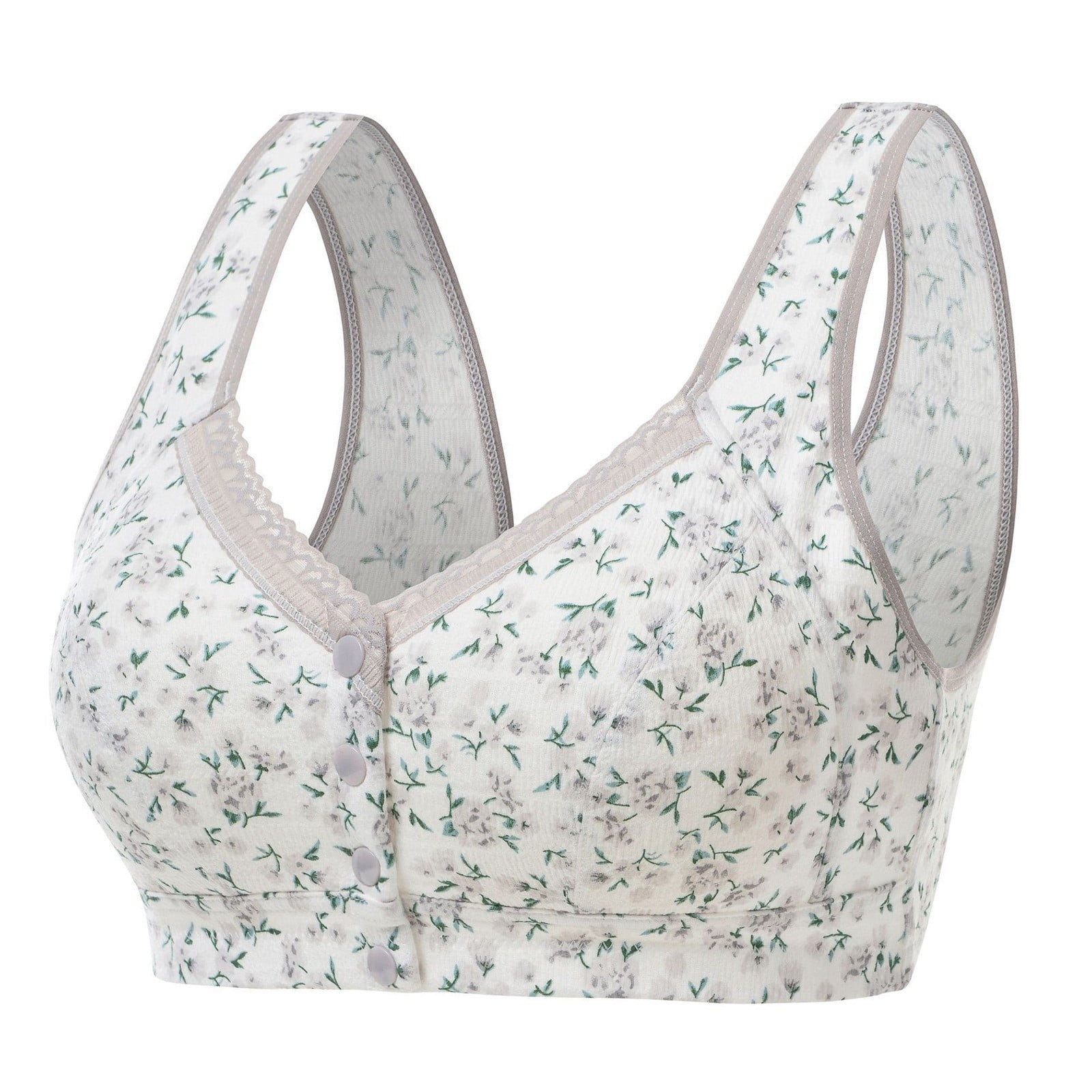 Bras for Women Bra Floral Front-Button Vest Style Supportive Everyday ...